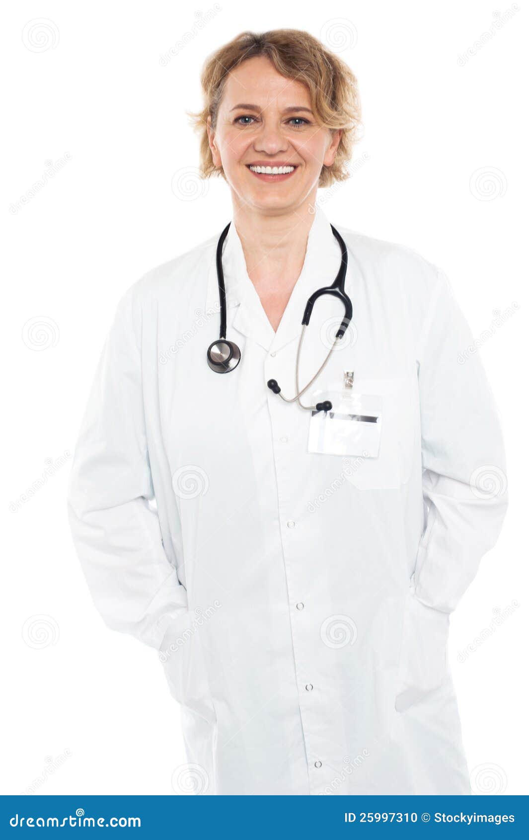 Beautiful Female Physician in White Uniform Stock Photo - Image of ...