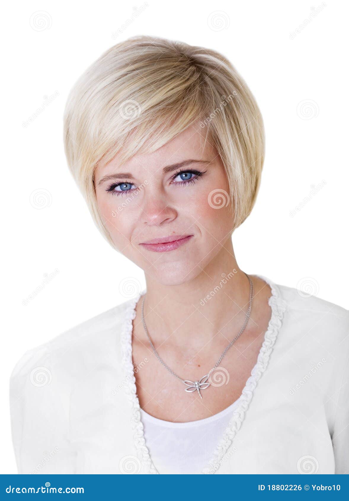 Beautiful Female Portrait on White Background Stock Photo - Image of ...
