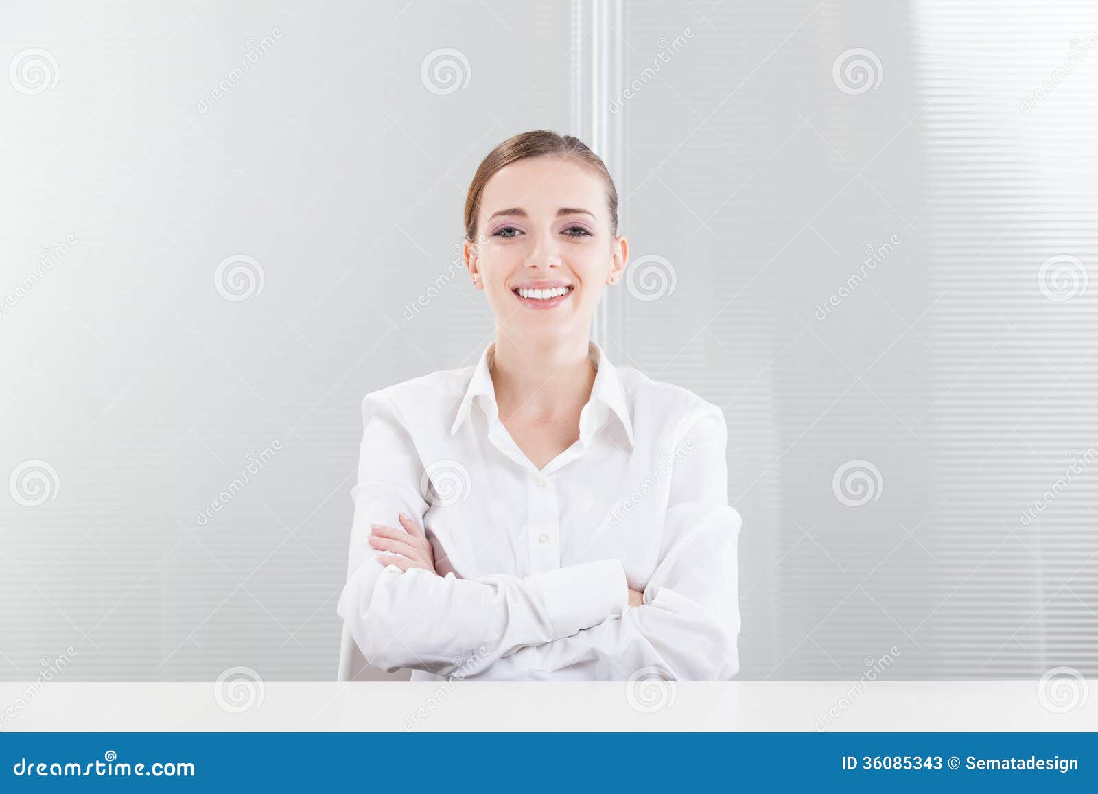 Beautiful Female Professional Smiling Stock Image - Image of buildings ...