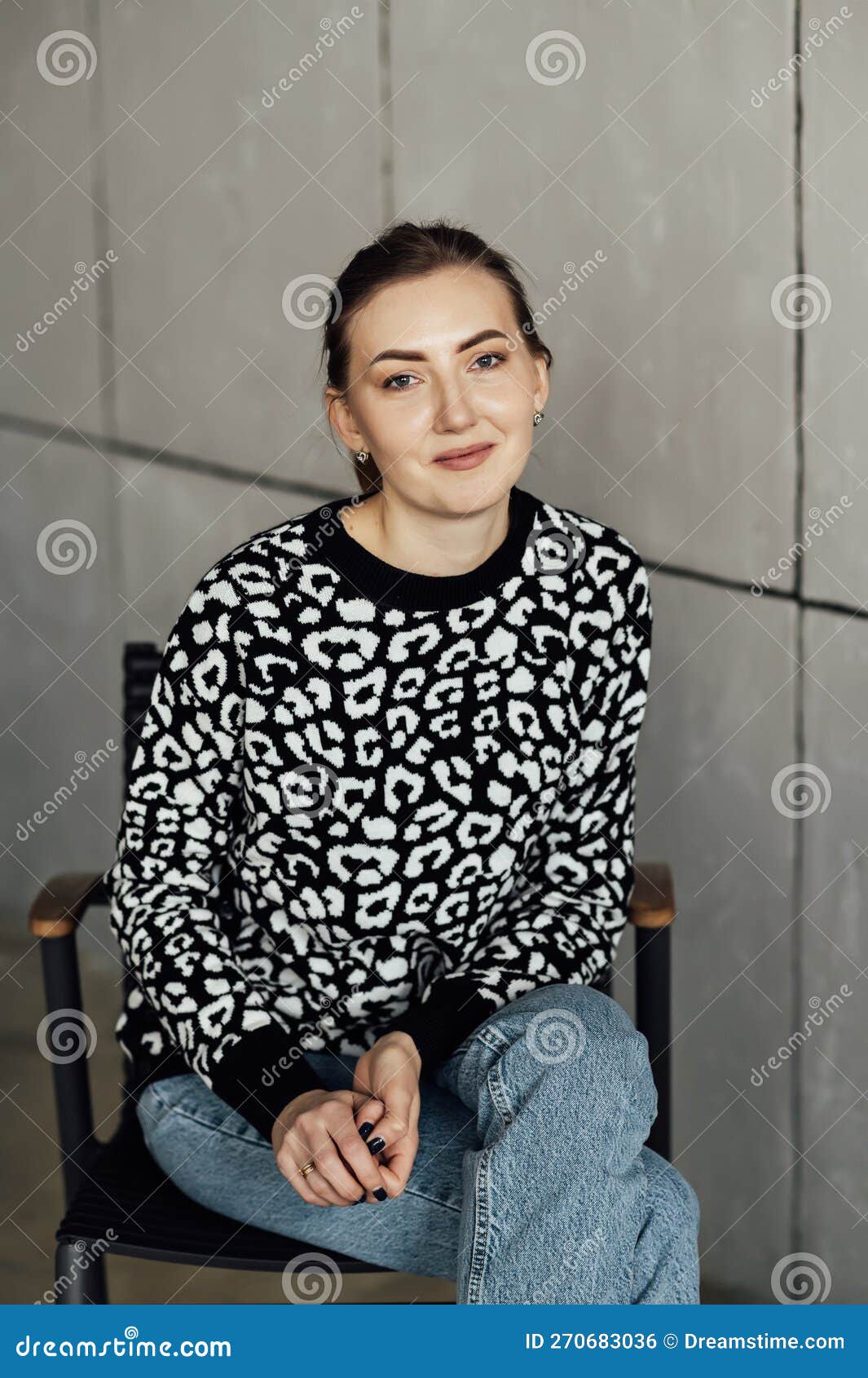 Beautiful Female Psychologist Sits on a Chair and Waits for a Client ...