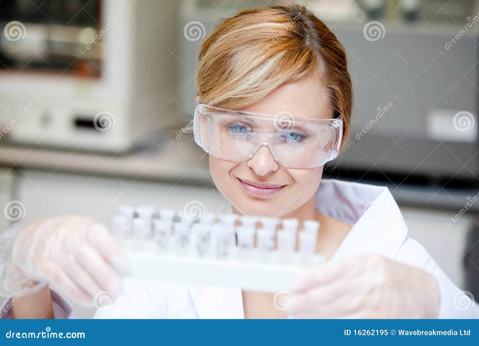 Beautiful Female Scientist Holding Samples Stock Image - Image of ...