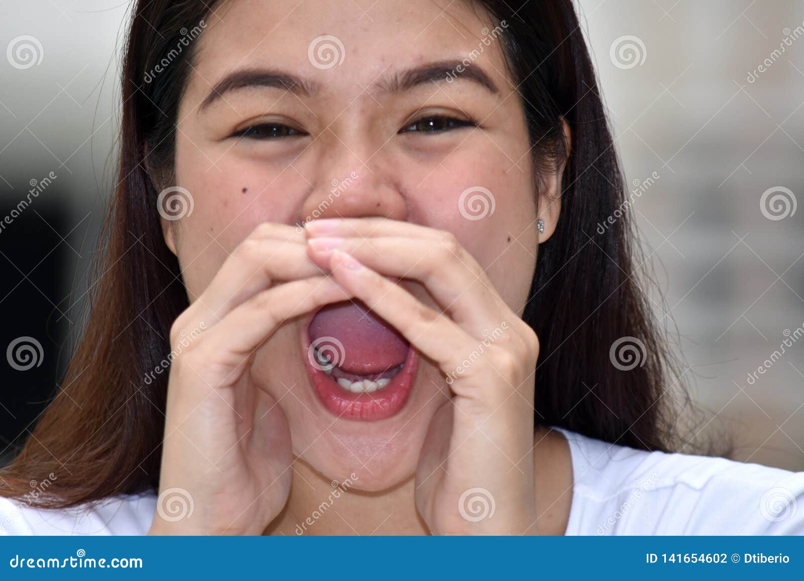 A Beautiful Female Shouting Stock Photo - Image of shouting, female ...