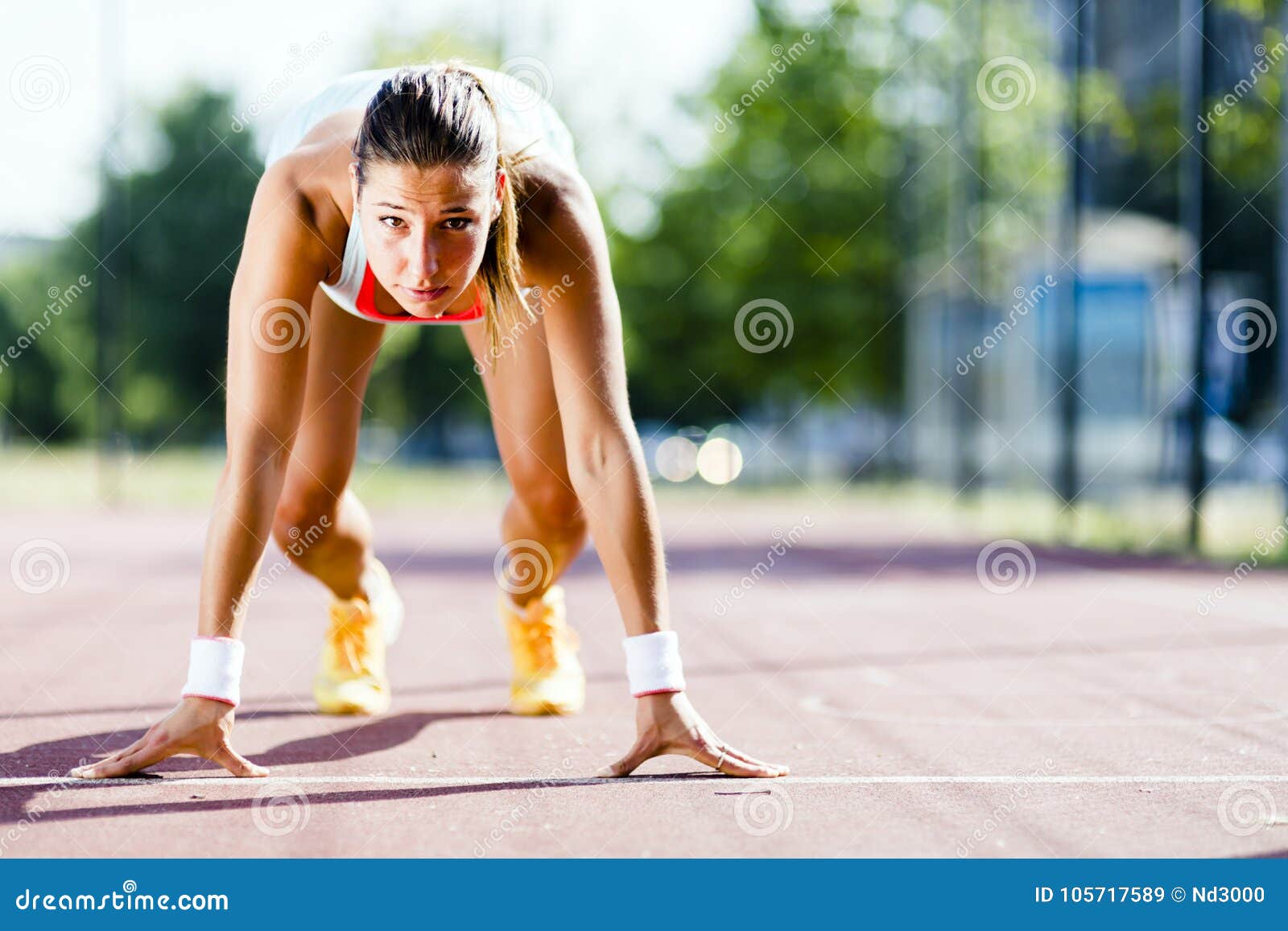Female Sprinter Getting Ready for the Run Stock Image - Image of summer ... Female Sprinter Getting Ready for the Run Stock Image - Image of summer ...