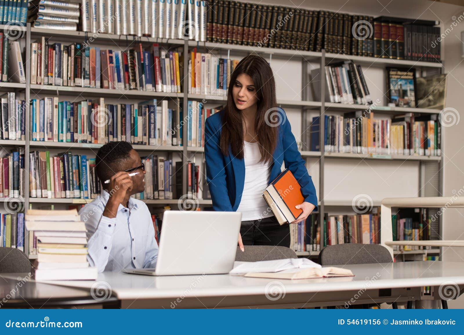 Beautiful Female Student Asking for Studying Together Stock Photo ...