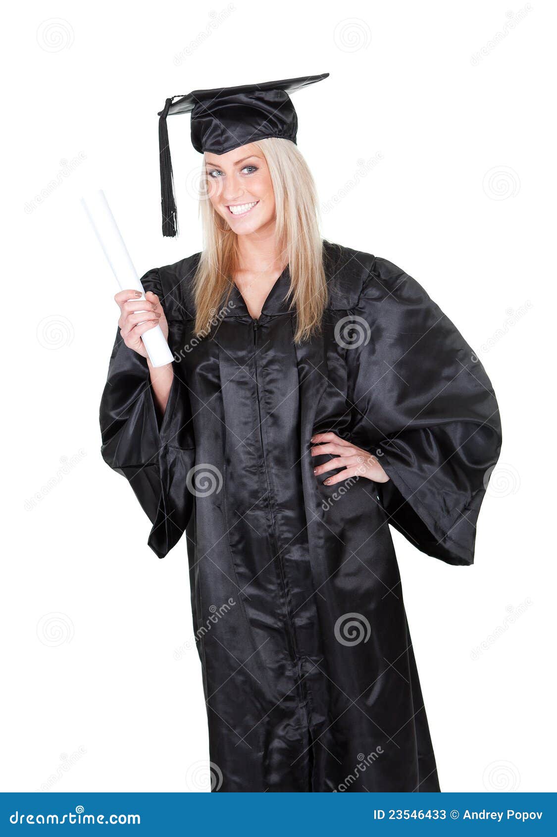 Beautiful Female Student Graduating Stock Image - Image of beautiful ...