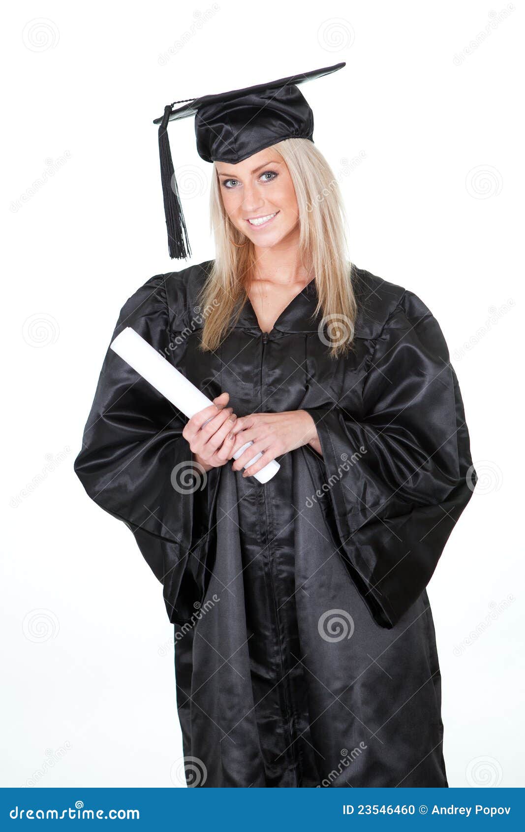 Beautiful Female Student Graduating Stock Photo - Image of success ...