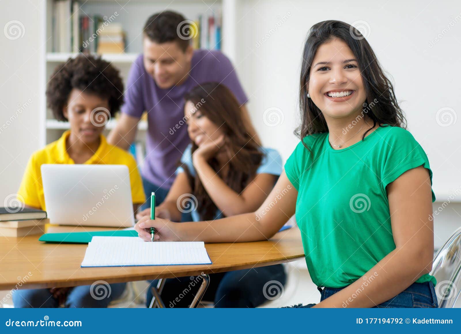 Beautiful Female Student with Group of Multi Ehtnic Students Stock ...