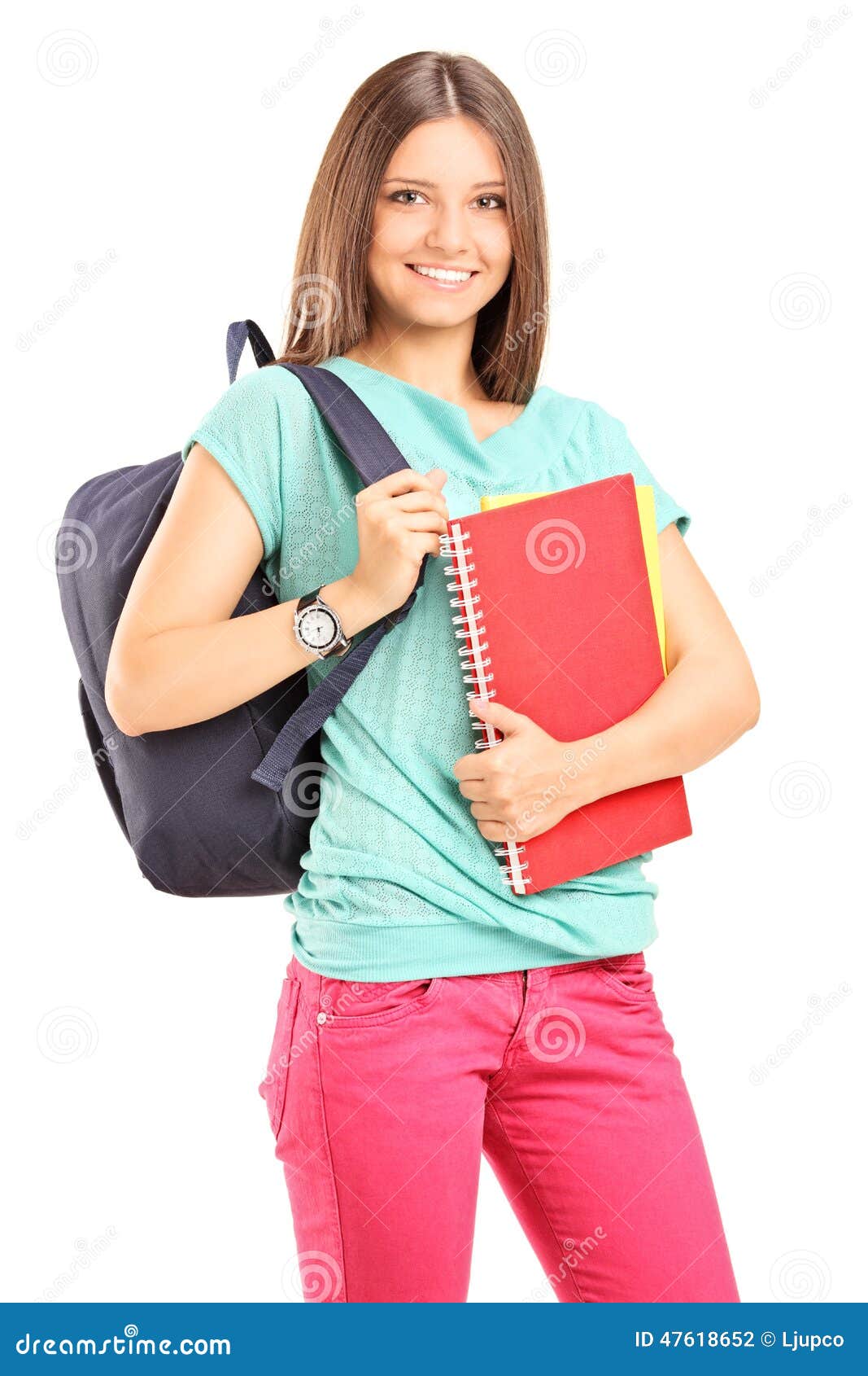 Beautiful Female Student Holding a Notebook Stock Photo - Image of ...