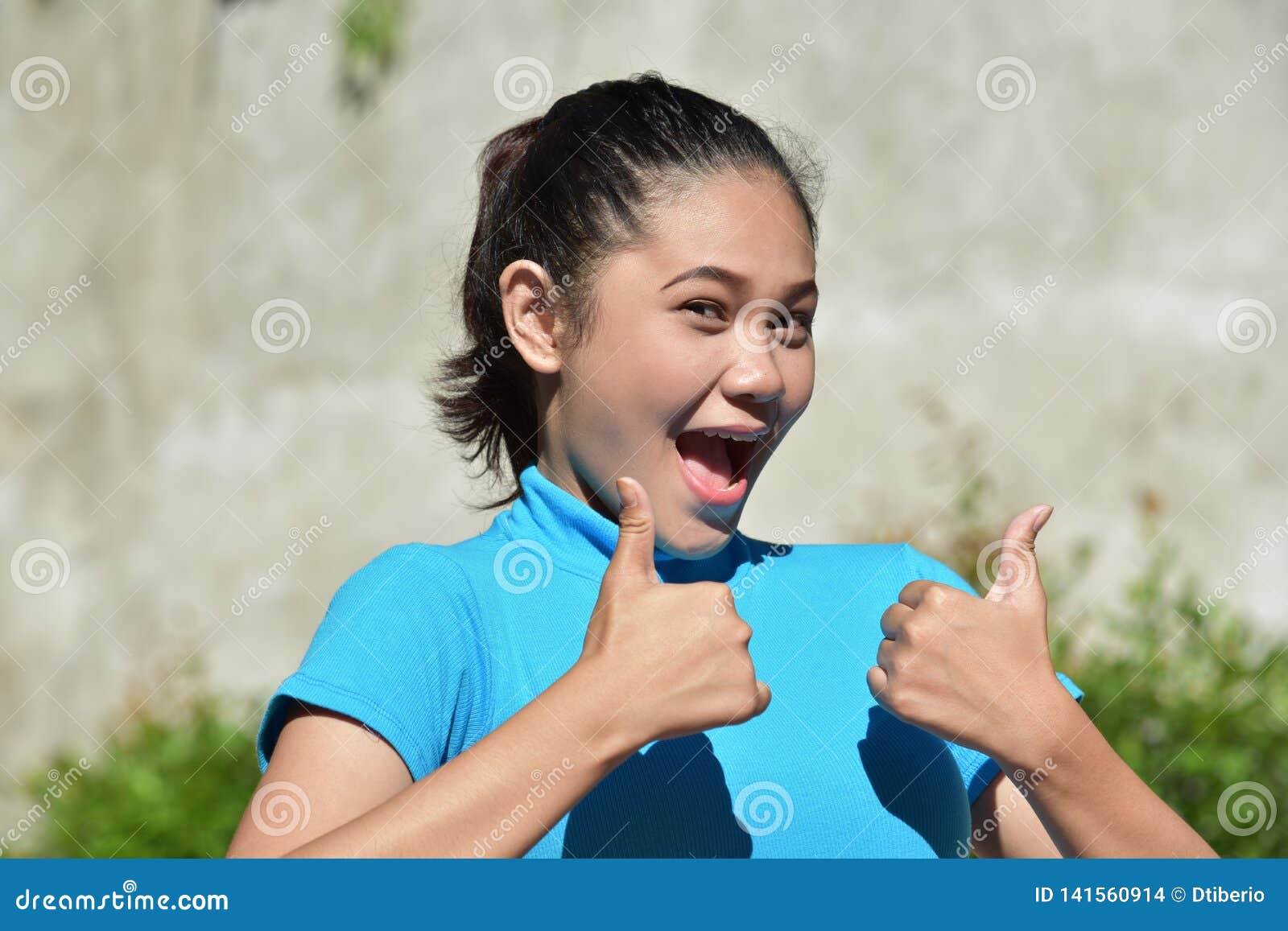 Beautiful Female with Thumbs Up Stock Photo - Image of beauty, thumbs ...