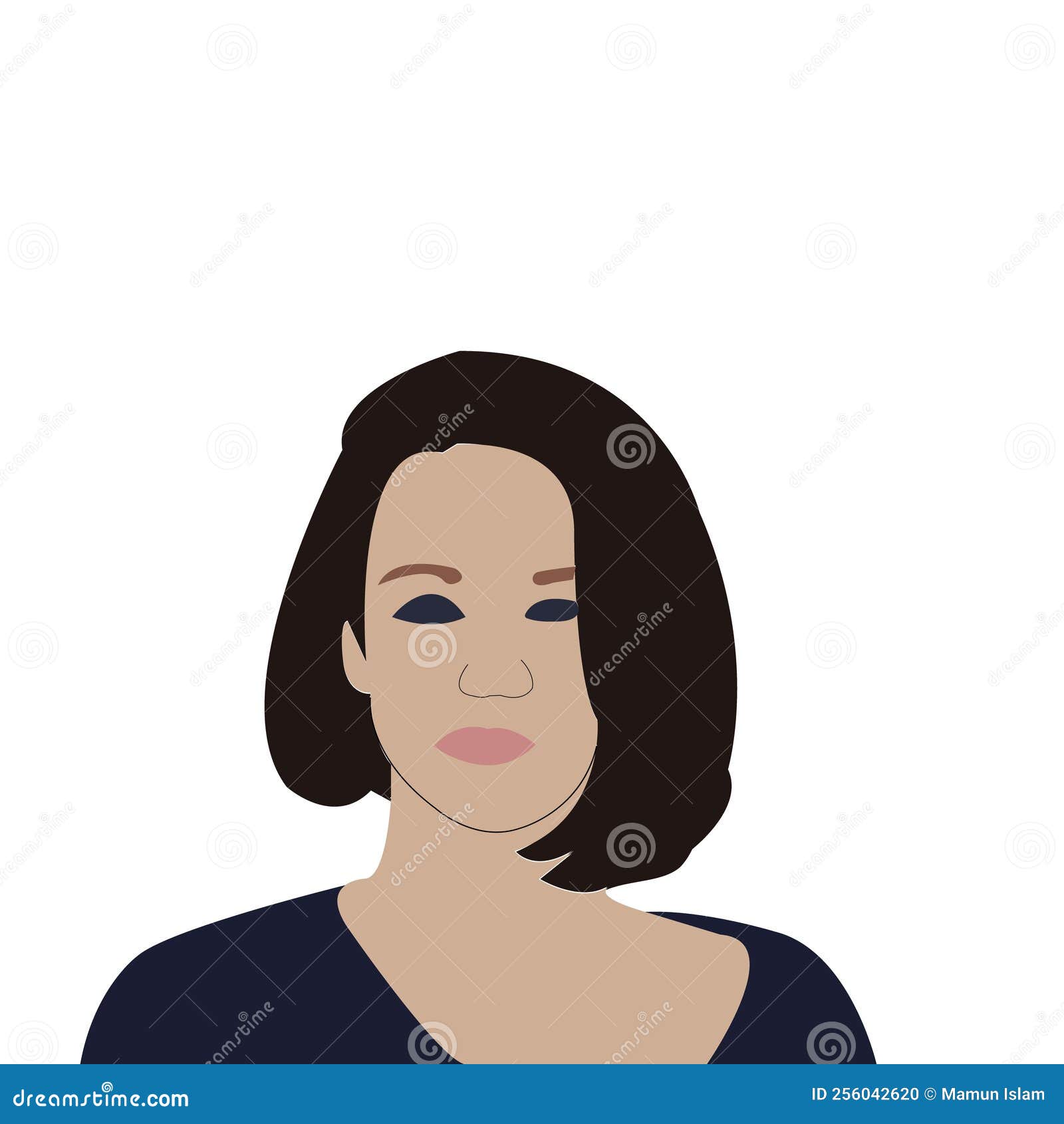 Beautiful Female Vector Portrait Art Stock Vector - Illustration of ...