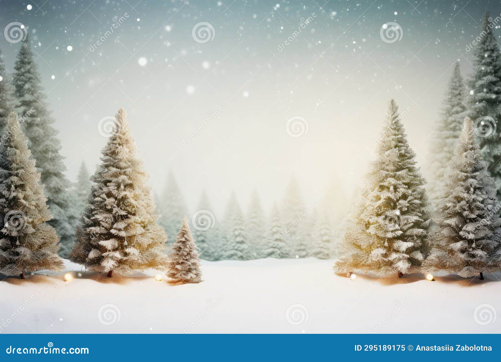 Beautiful Festive Christmas Scene with Snowy Forest, Decorated ...