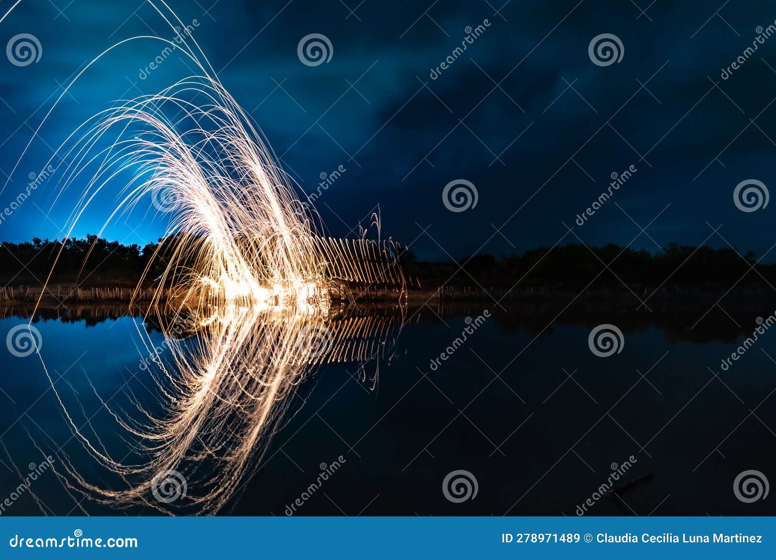 Beautiful Figures and Flashes of Light Painting. Stock Image - Image of ...
