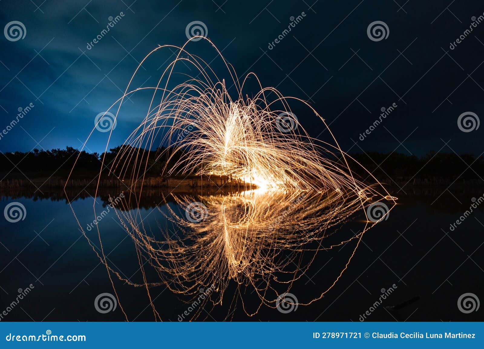 Beautiful Figures and Flashes of Light Painting. Stock Image - Image of ...