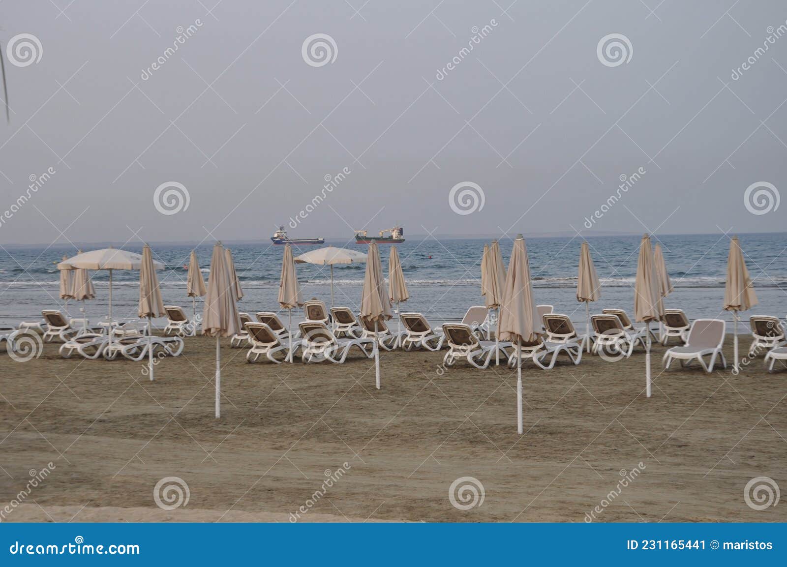 The Beautiful Finikoudes Beach Larnaca in Cyprus Stock Image - Image of ...