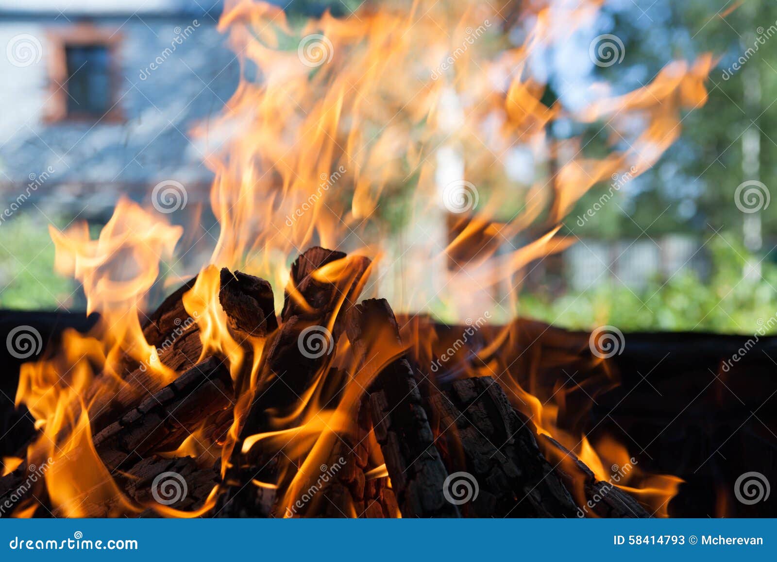 Beautiful Fire with Flames Charred Wood Stock Image - Image of bonfire ...