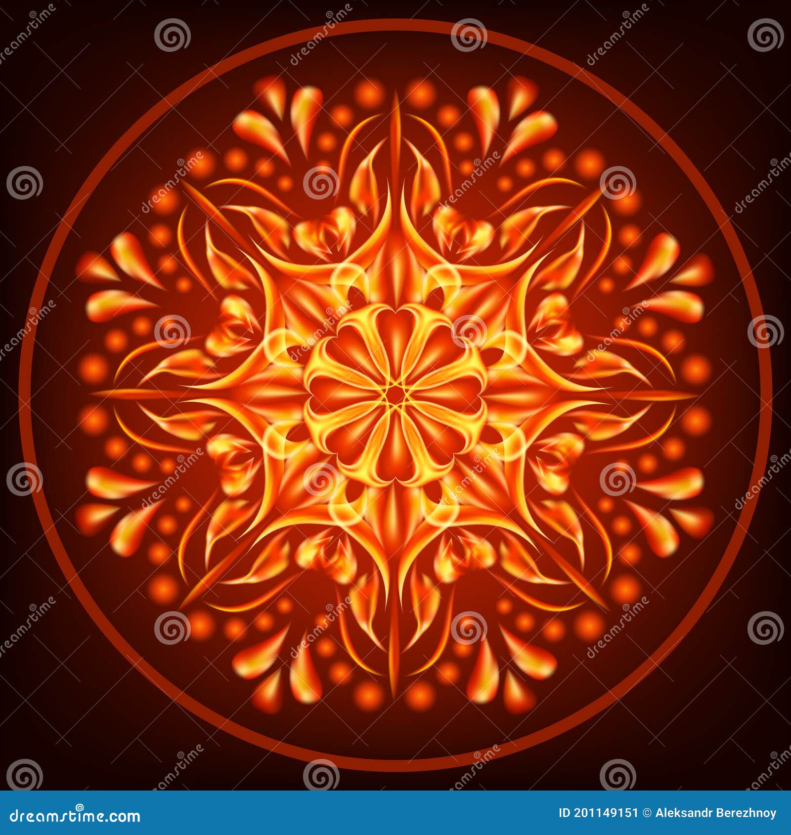 Fire mandala 3 stock vector. Illustration of graphics - 201149151