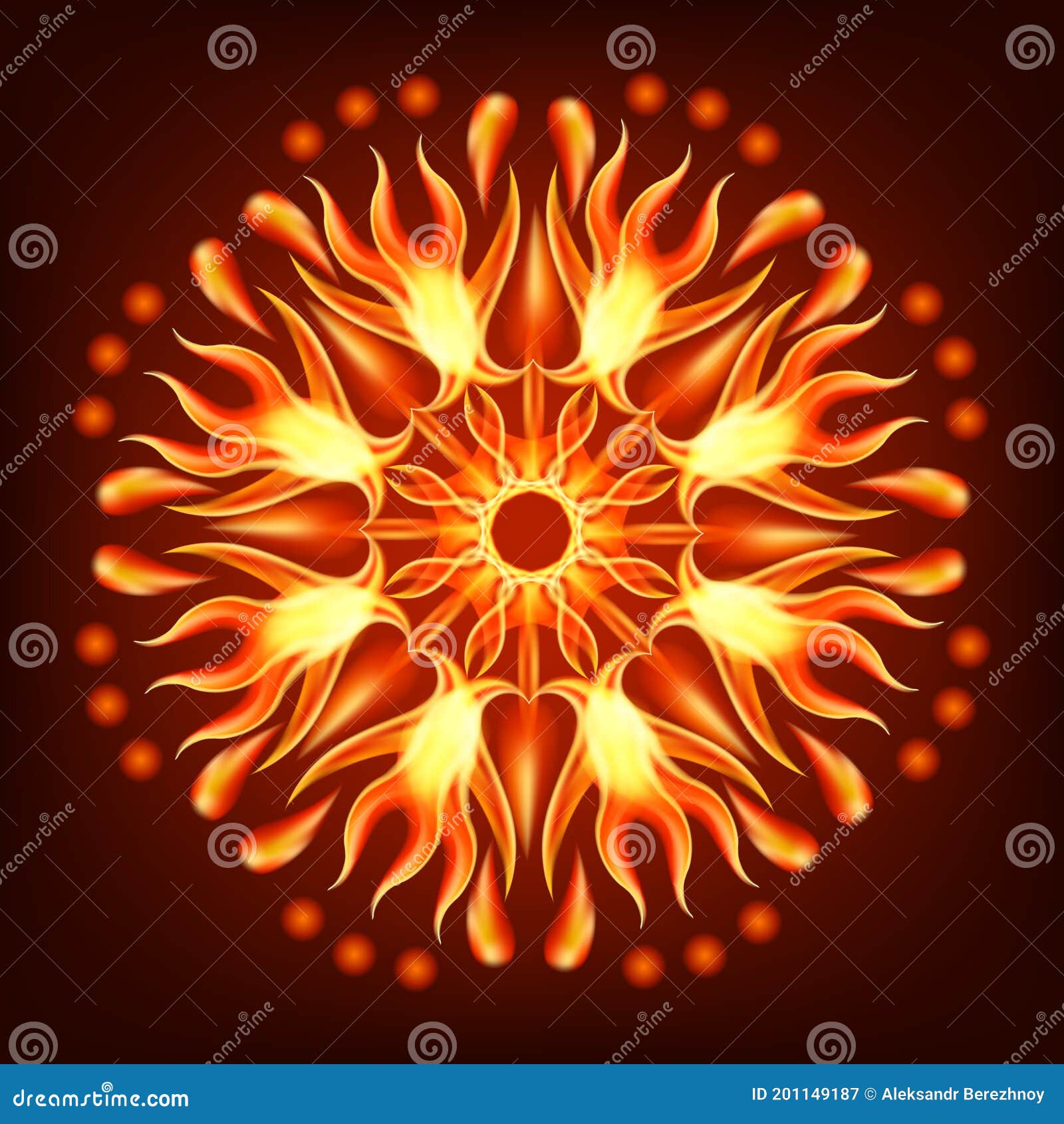 Fire mandala 4 stock vector. Illustration of mandala - 201149187