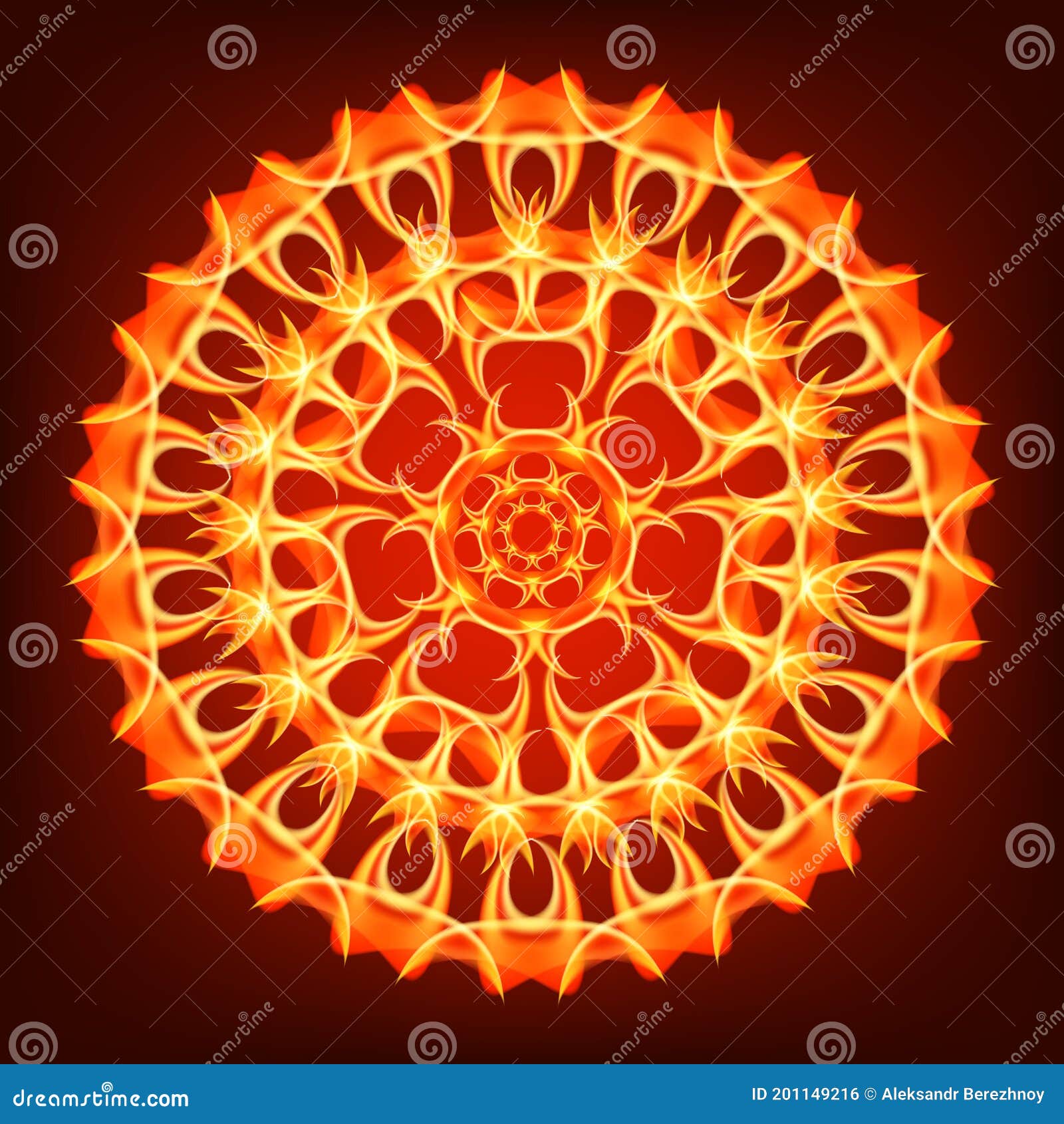 Fire mandala 5 stock vector. Illustration of abstract - 201149216