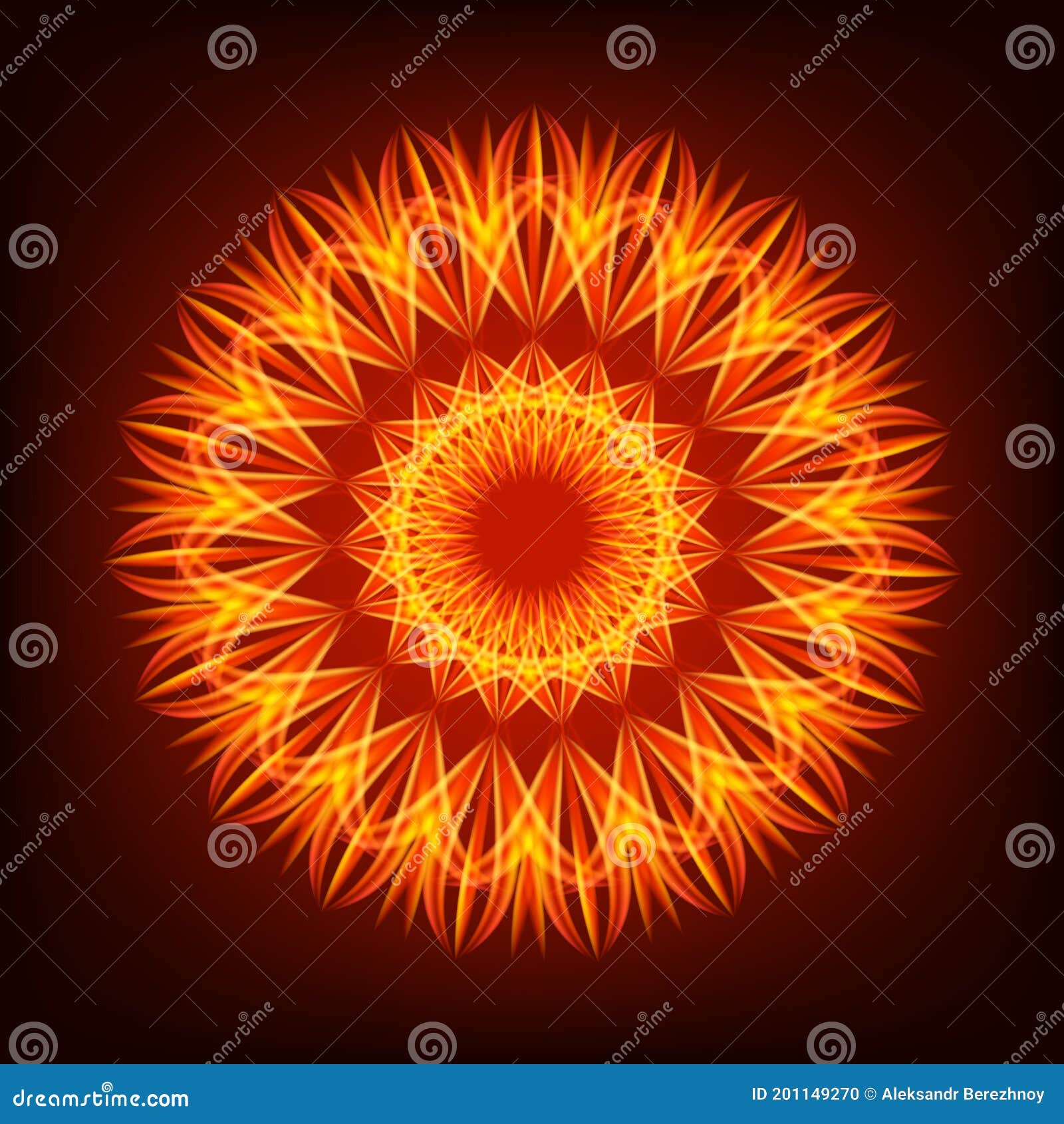 Fire mandala 6 stock vector. Illustration of mandala - 201149270