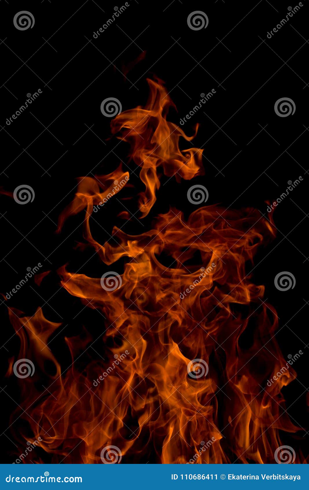Fire on a black background stock image. Image of cinder - 110686411