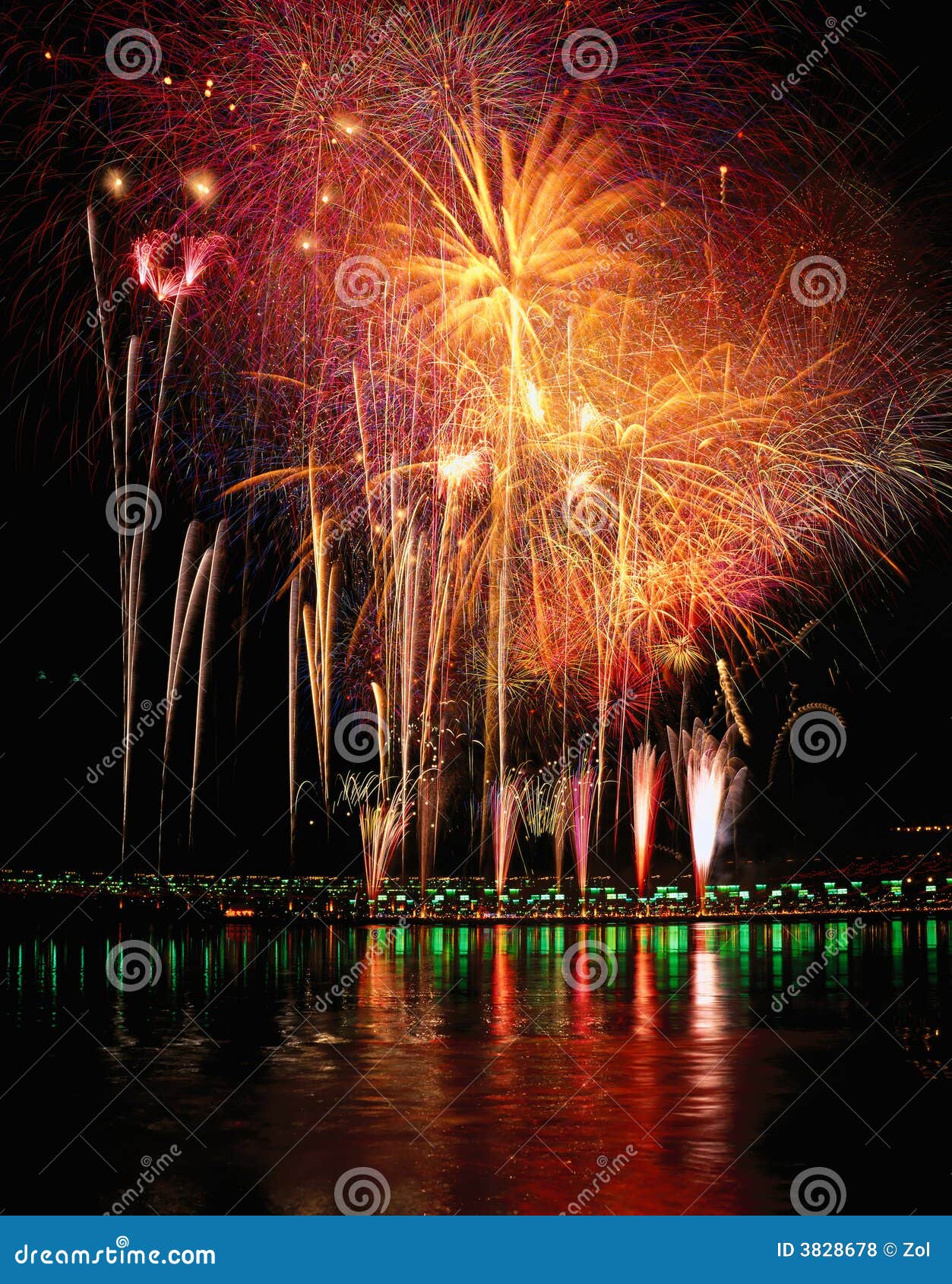 Beautiful firework stock photo. Image of fire, brightly - 3828678