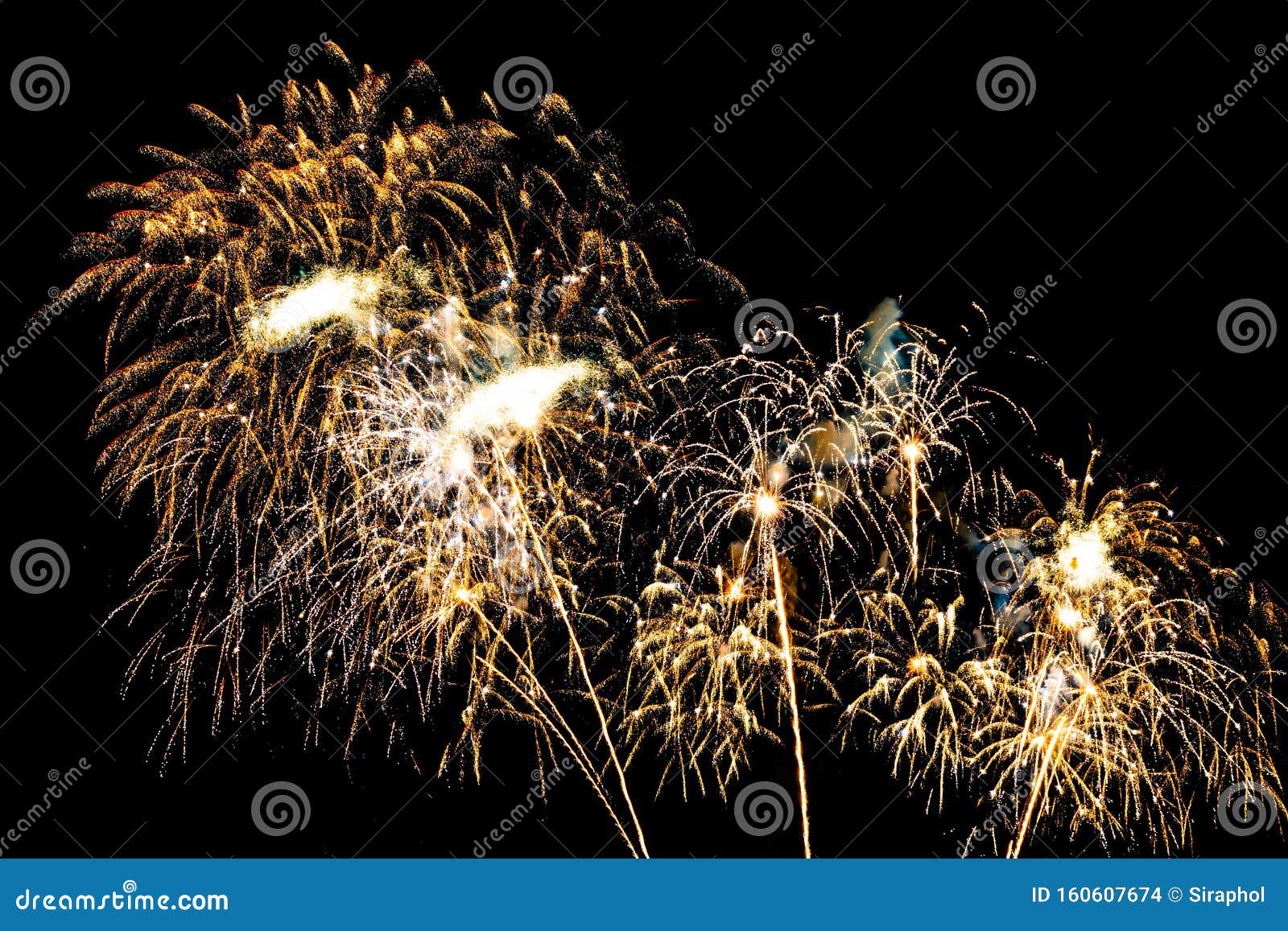 Beautiful Firework Display on Sky at Night for Celebration Stock Photo ...