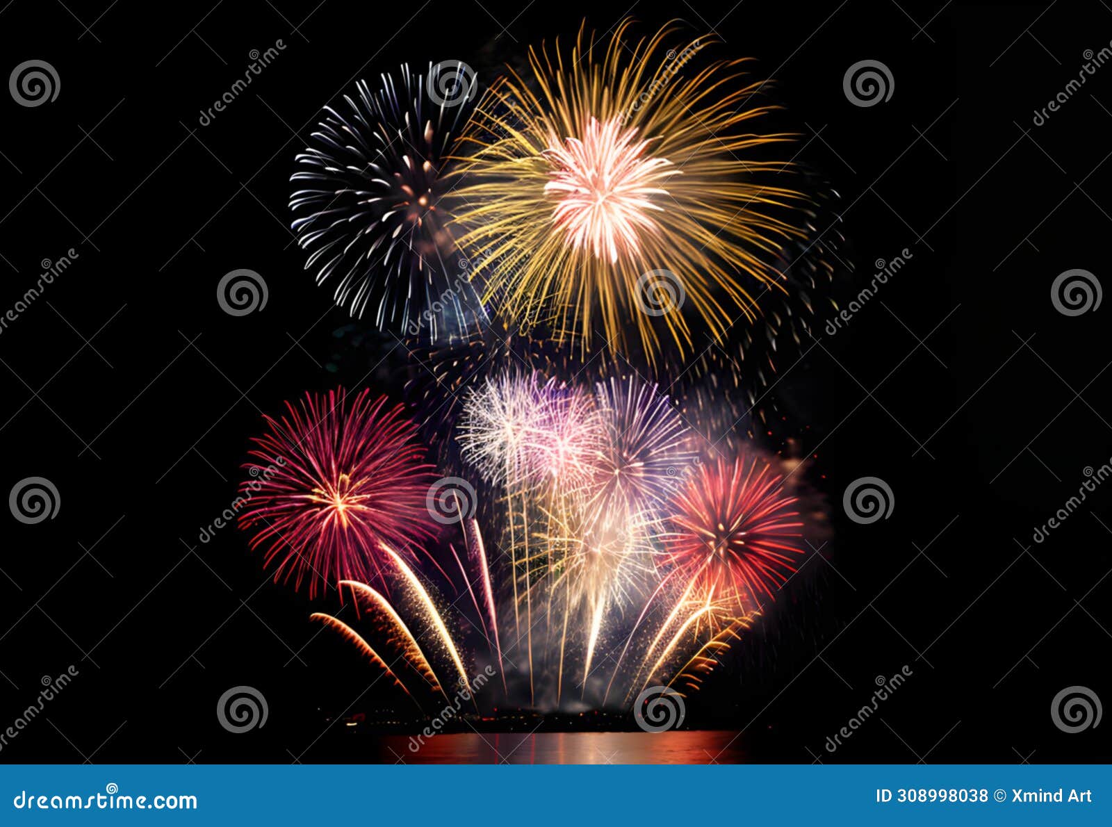 Beautiful Firework Show And Wat Arun At Night, Bangkok, Thailand ...