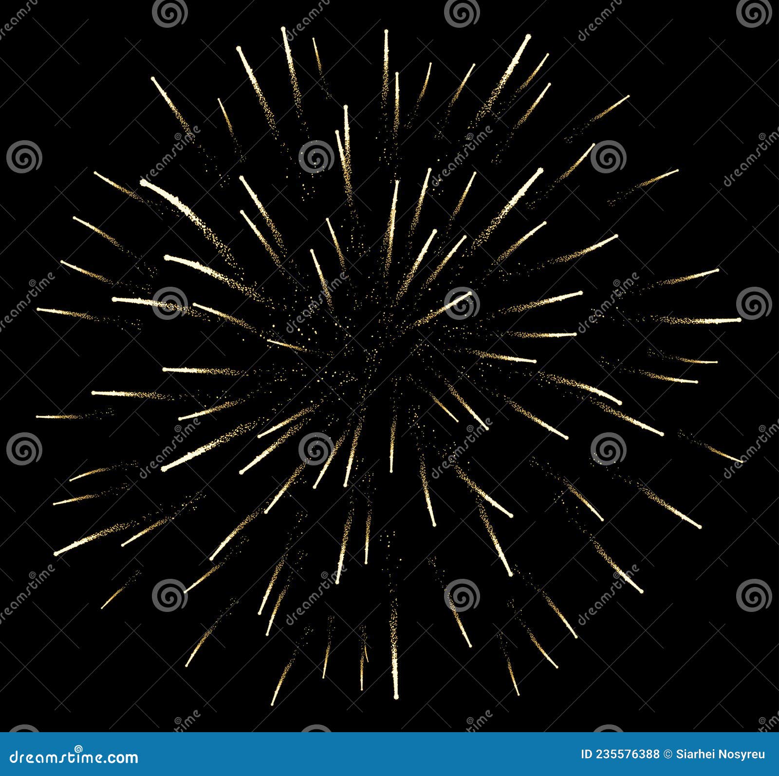 Beautiful Firework Firecracker with Sparks at Night Sky. Vector ...