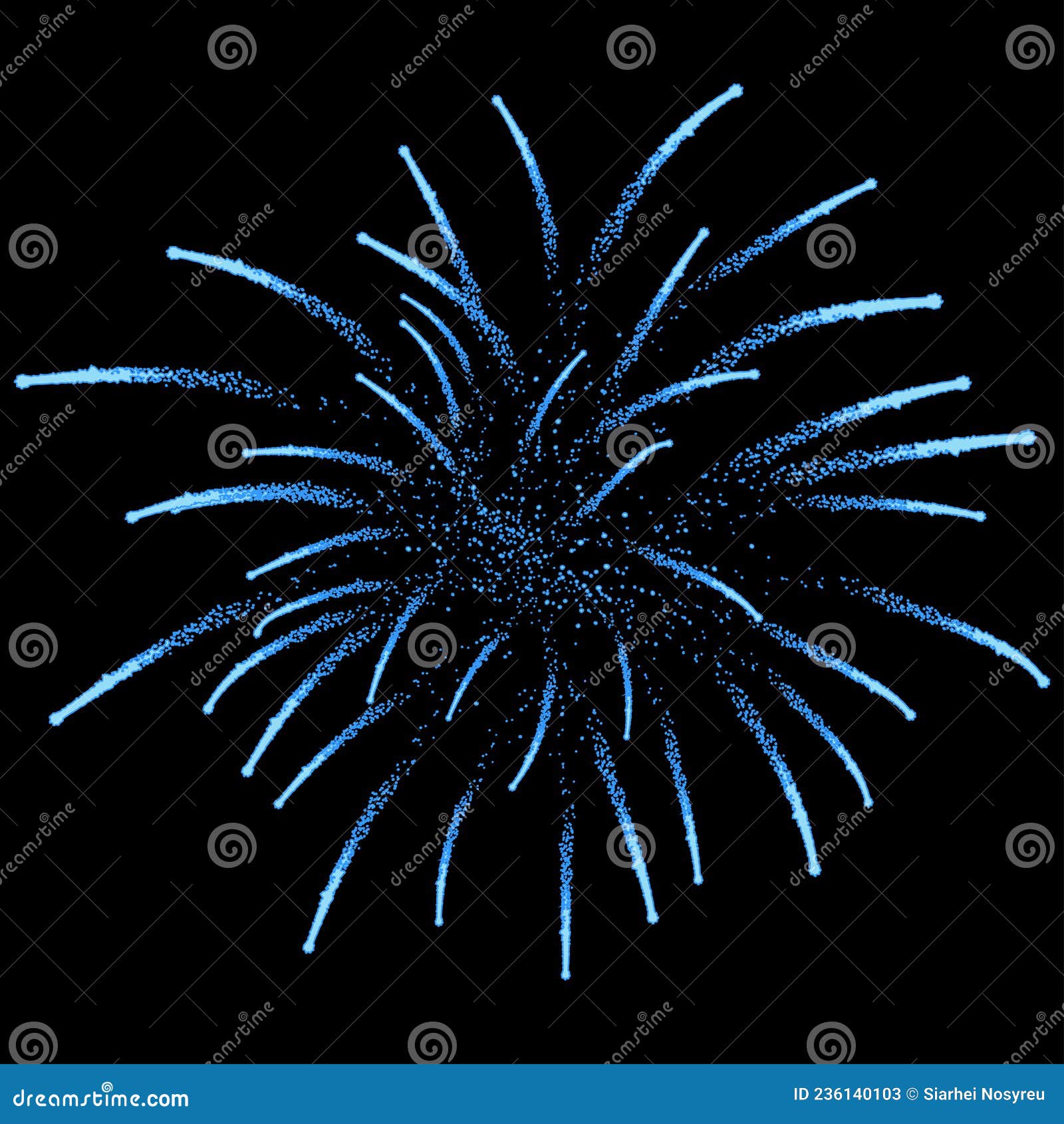 Beautiful Firework Firecracker with Sparks at Night Sky. Vector ...