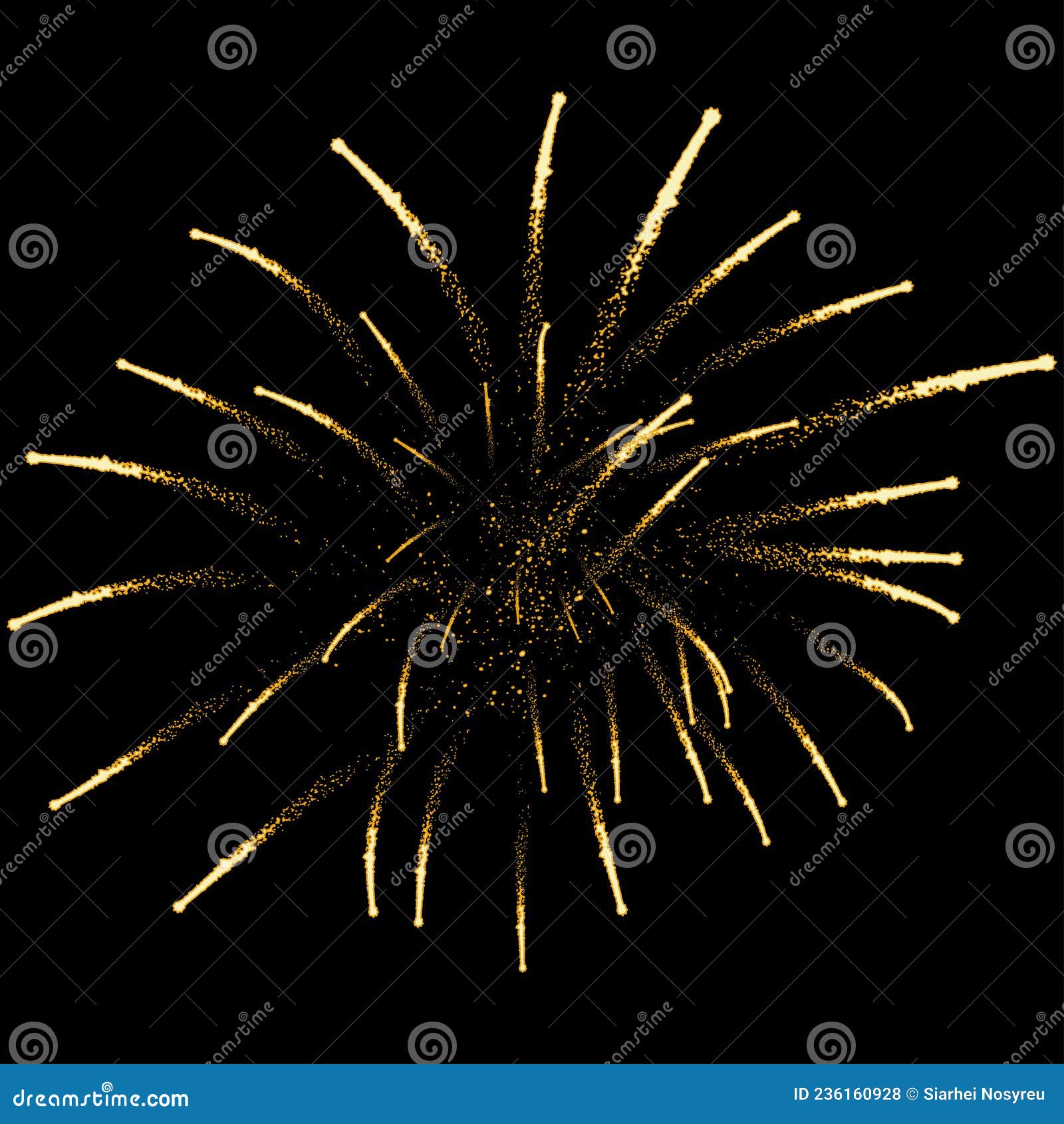 Beautiful Firework Firecracker with Sparks at Night Sky. Vector ...