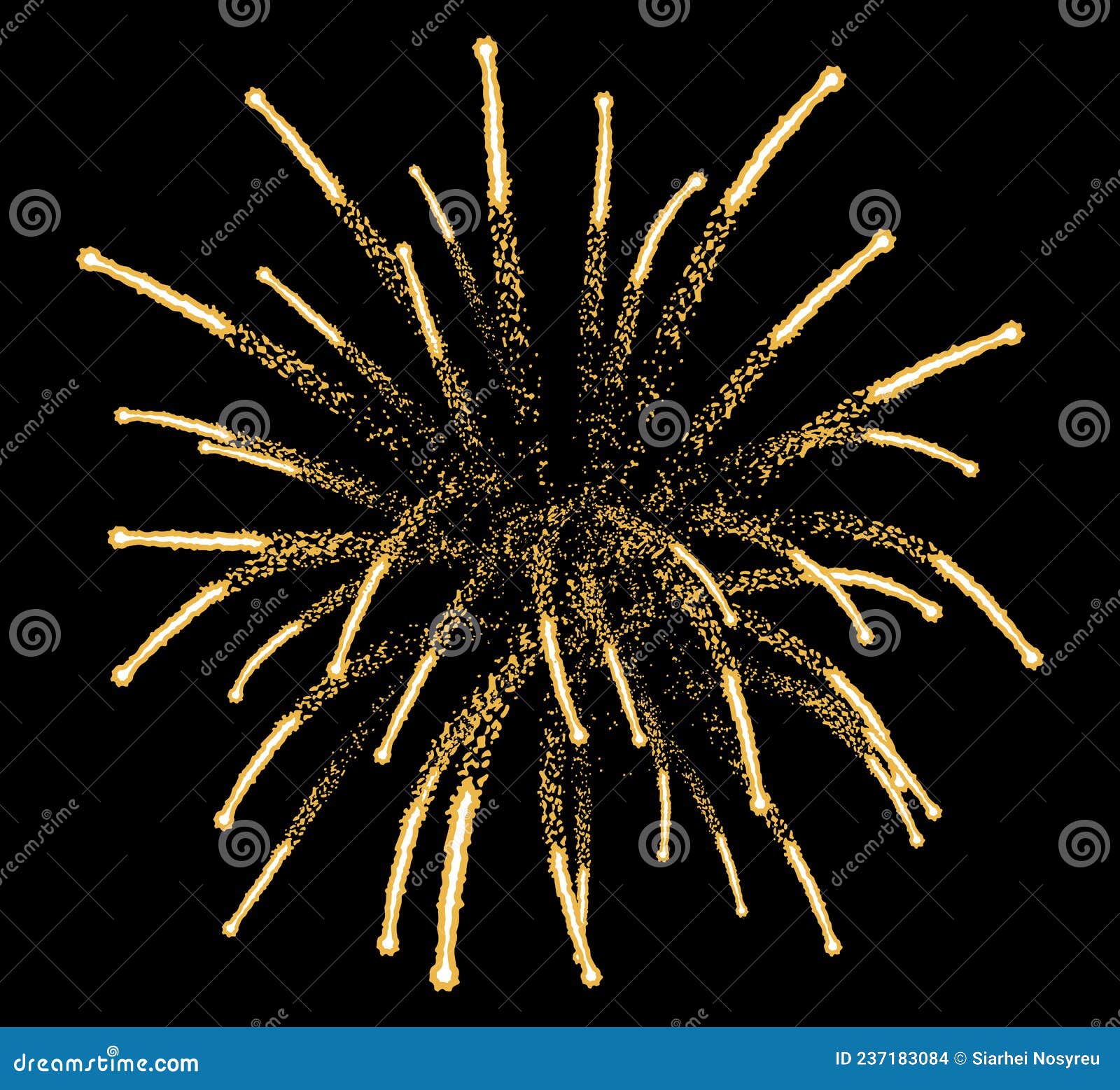 Beautiful Firework Firecracker with Sparks at Night Sky. Vector ...
