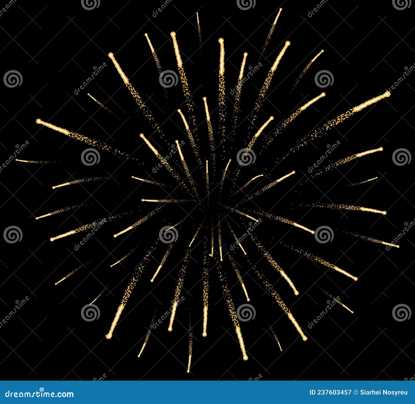 Beautiful Firework Firecracker with Sparks at Night Sky. Vector ...