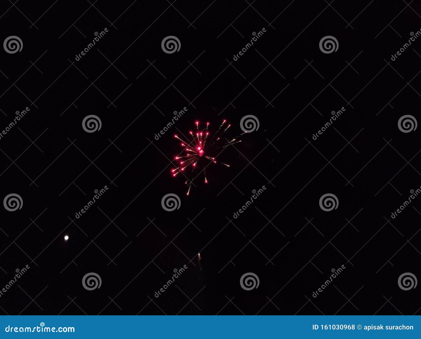 Beautiful Firework in Full Moon Night Stock Photo - Image of night ...