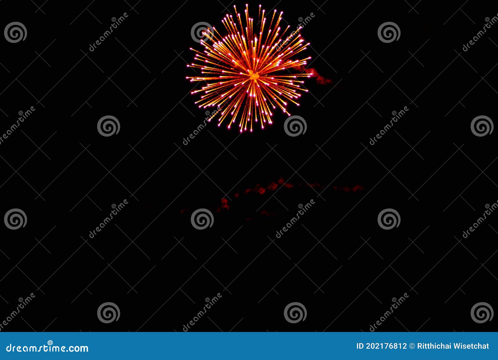 Beautiful Firework on Night Sky Background Stock Photo - Image of ...