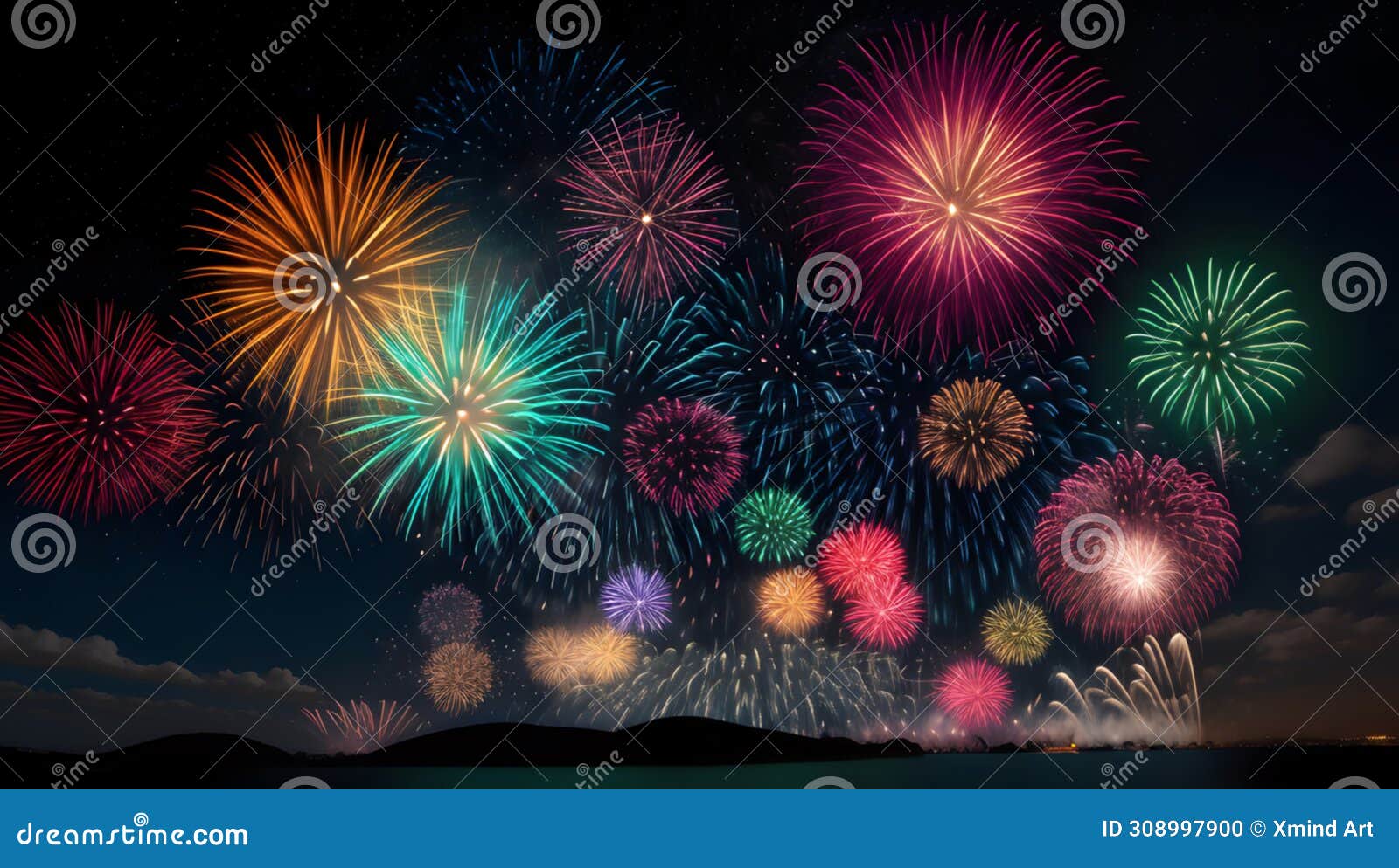 Beautiful Firework Show And Wat Arun At Night, Bangkok, Thailand ...