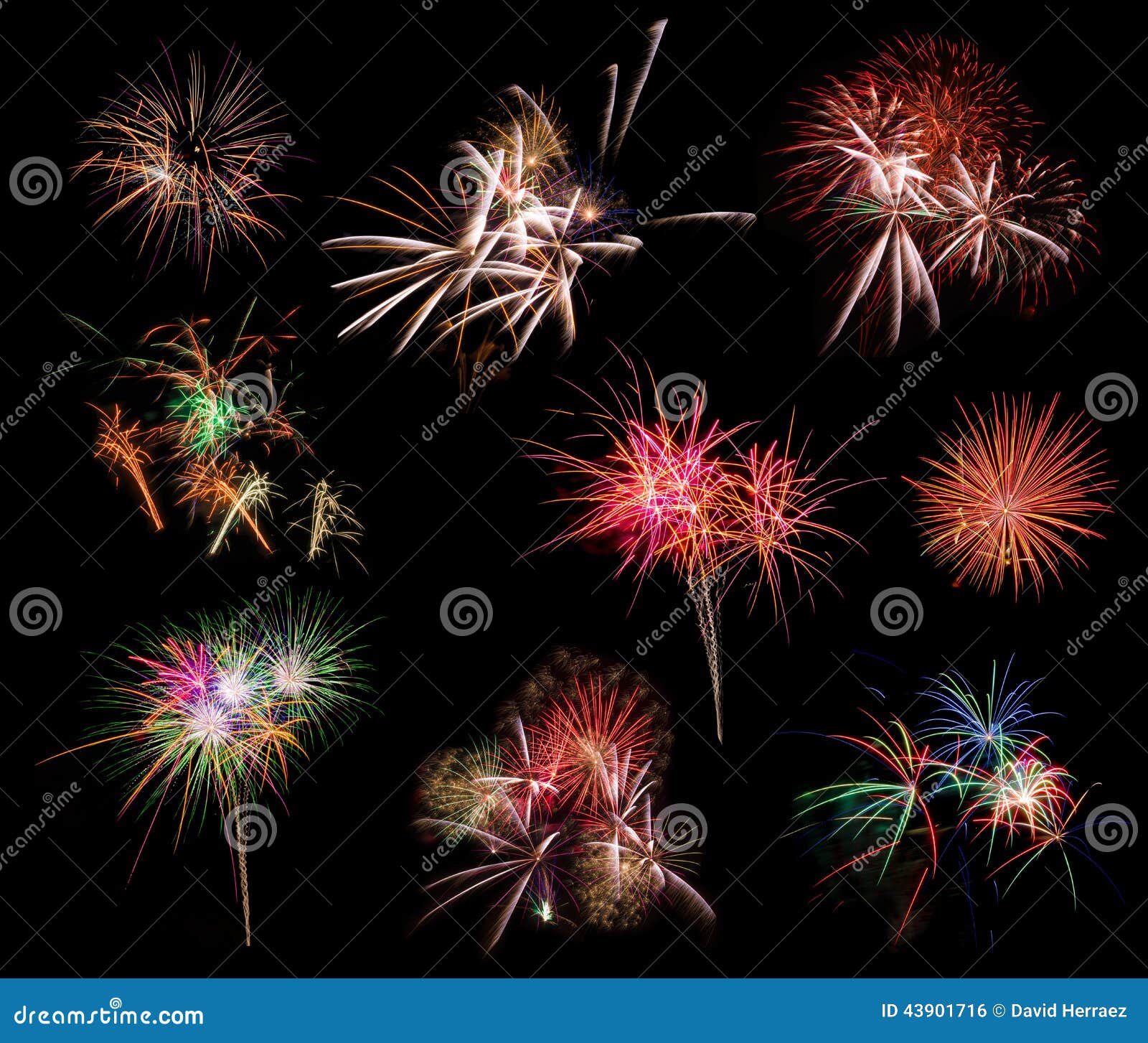 Beautiful Firework Set on Black Background. Very Large Resolution ...