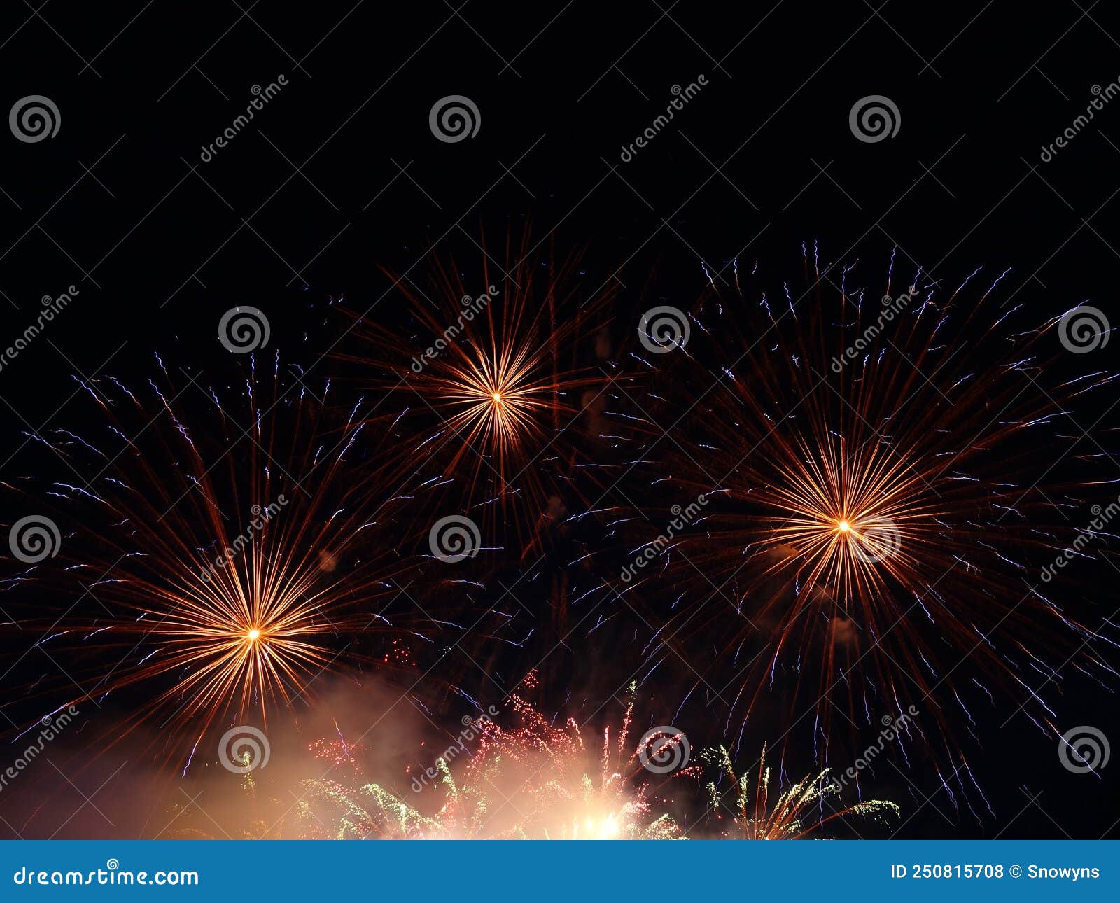 Beautiful Fireworks on the Dark Night Sky Stock Photo - Image of ...