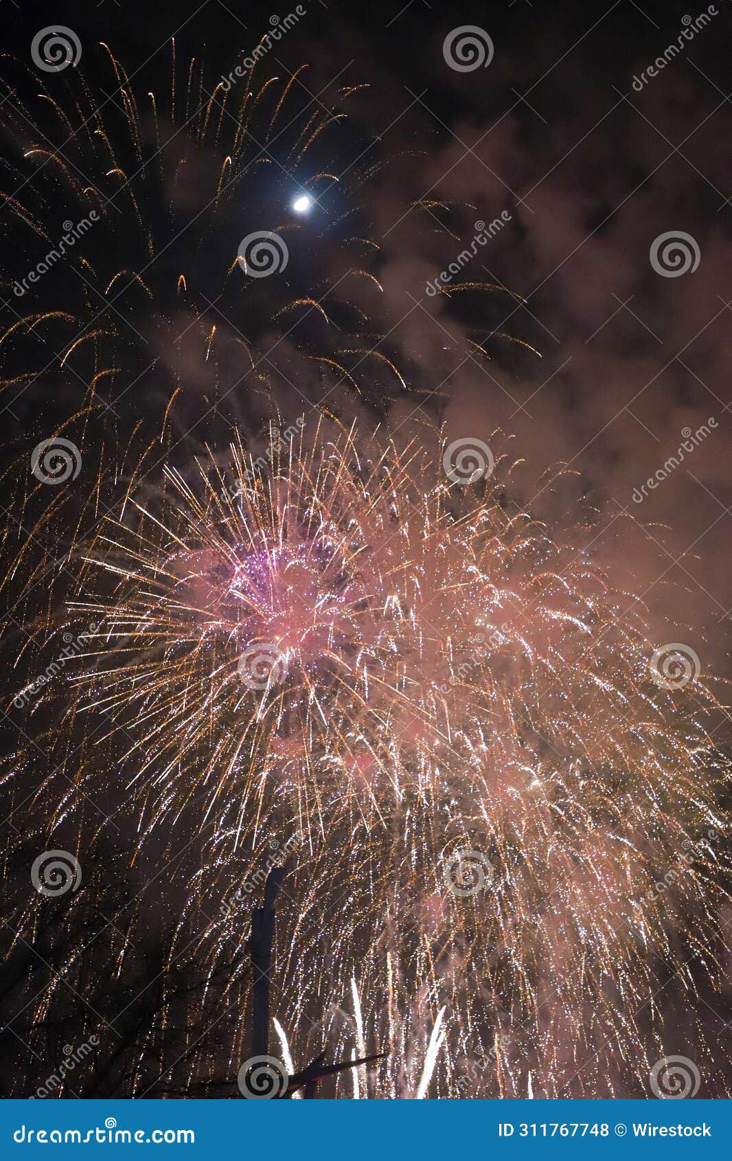 Fireworks of Different Colors and Shapes Exploding during Valencia ...