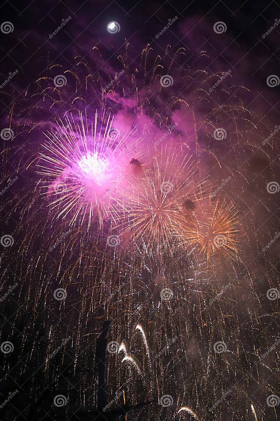 Fireworks of Different Colors and Shapes Exploding during Valencia ...