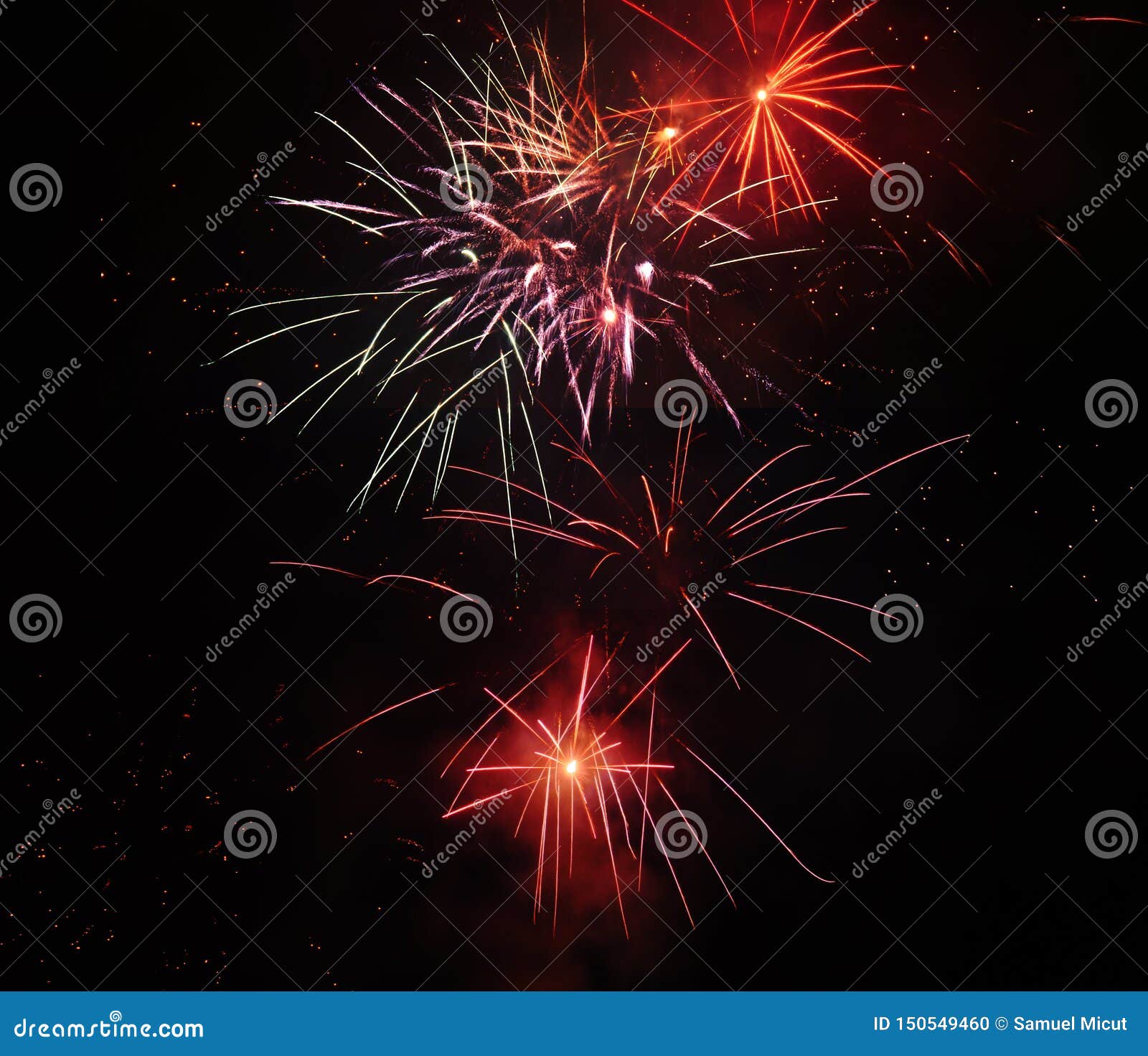 Beautiful Fireworks of Different Types Stock Photo - Image of darkness ...