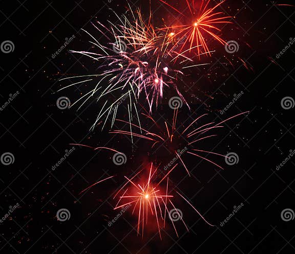 Beautiful Fireworks of Different Types Stock Photo - Image of darkness ...