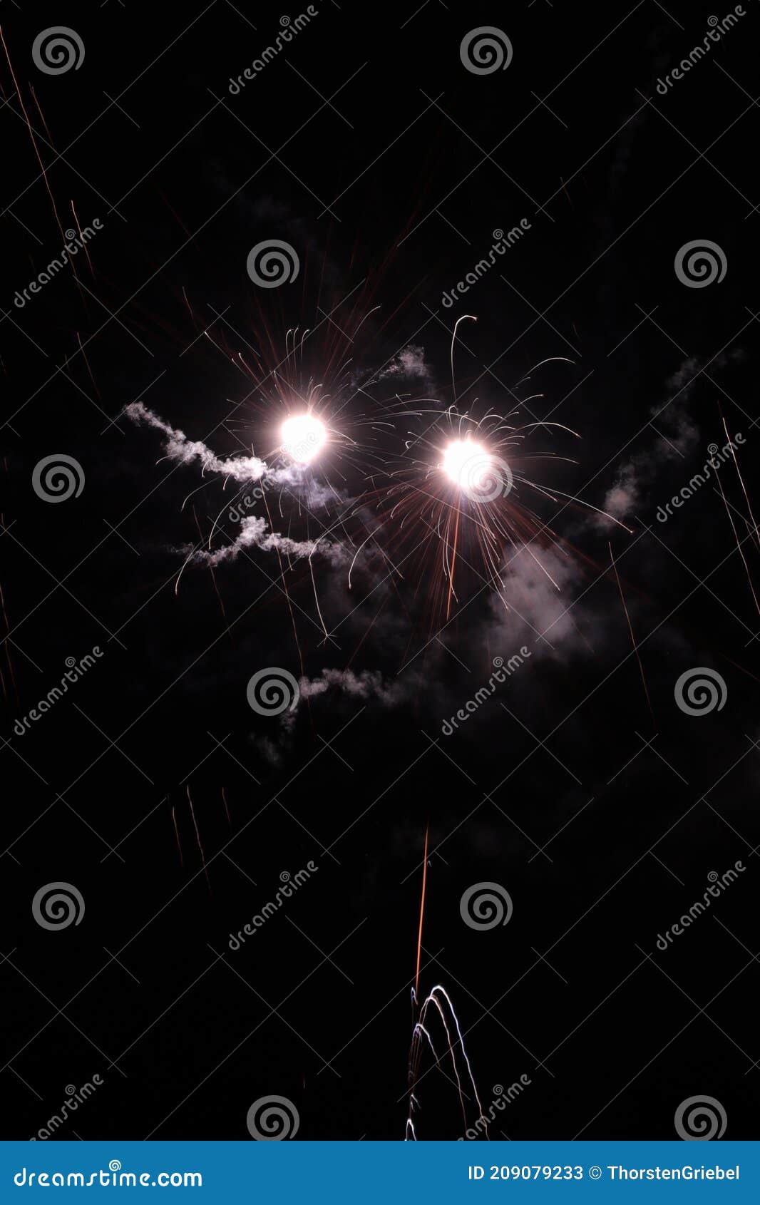 Beautiful Fireworks Display on New Year S Eve Stock Image - Image of ...