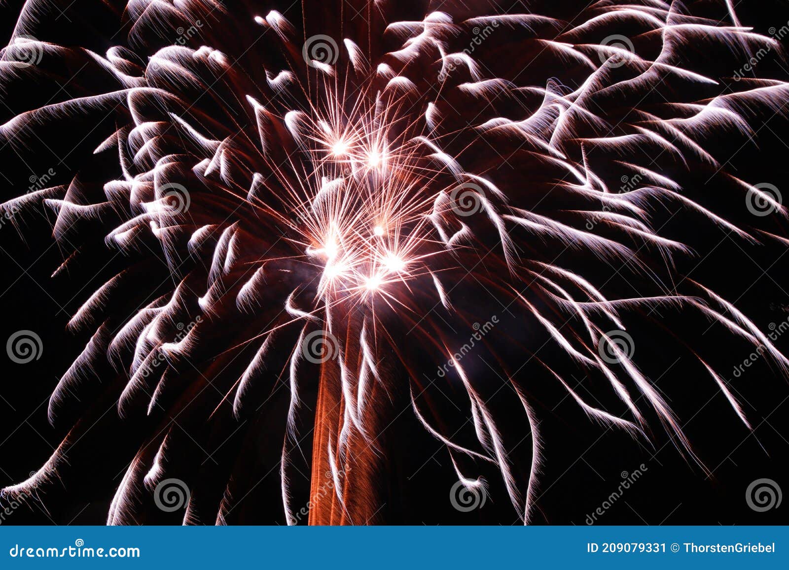 Beautiful Fireworks Display on New Year S Eve Stock Image - Image of ...