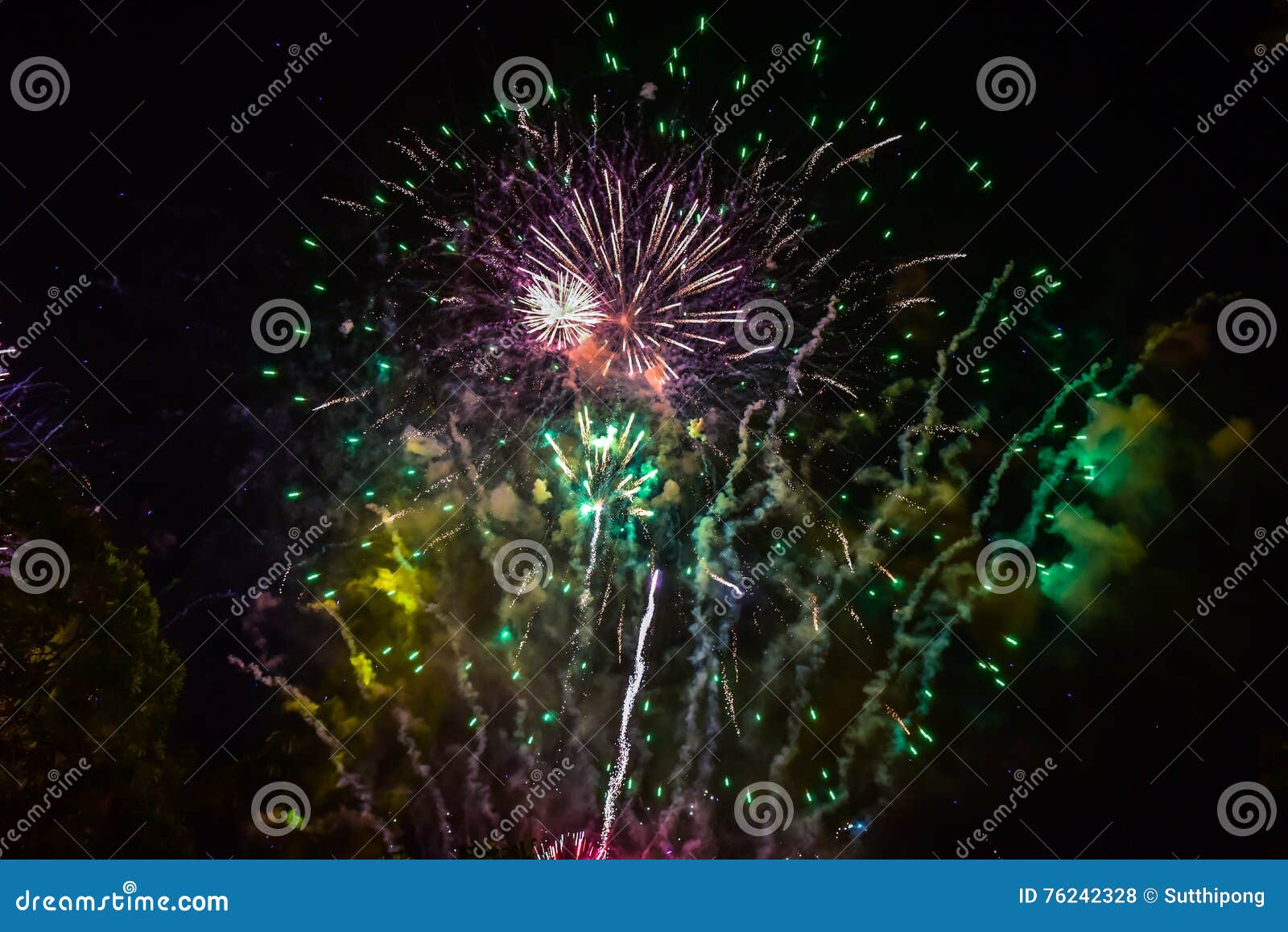 Beautiful fireworks stock photo. Image of celebration - 76242328