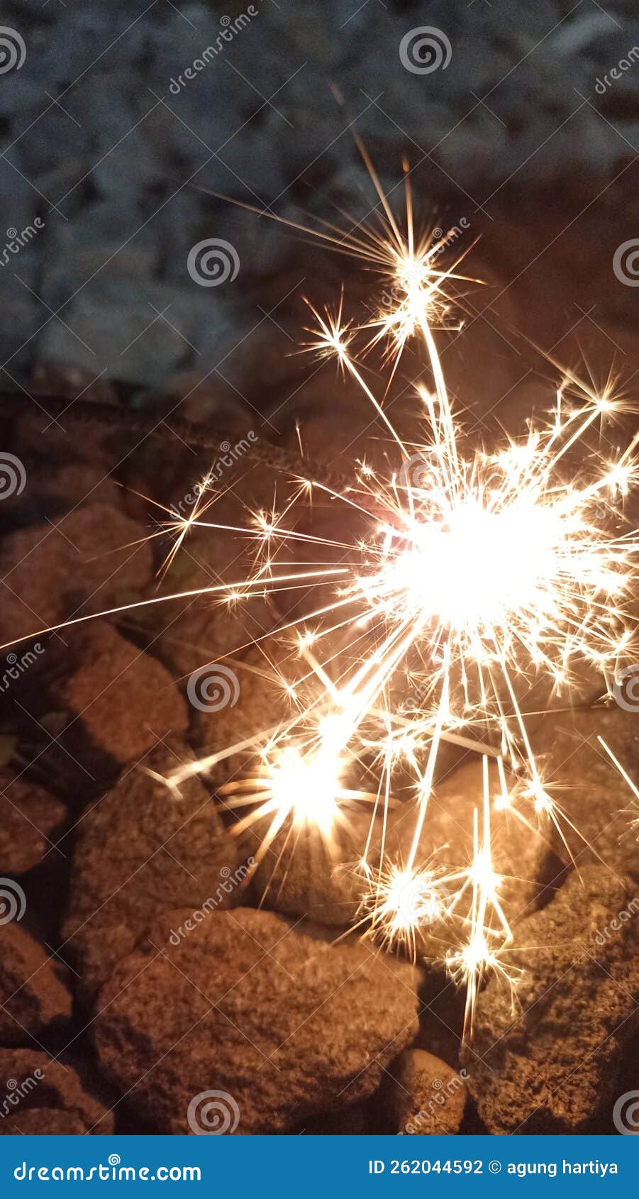 Beautiful Fireworks Light at Night Stock Photo - Image of light ...