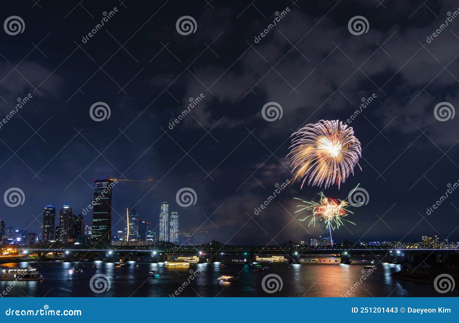 Beautiful Fireworks Lit Up the Sky Stock Image - Image of nature, happy ...