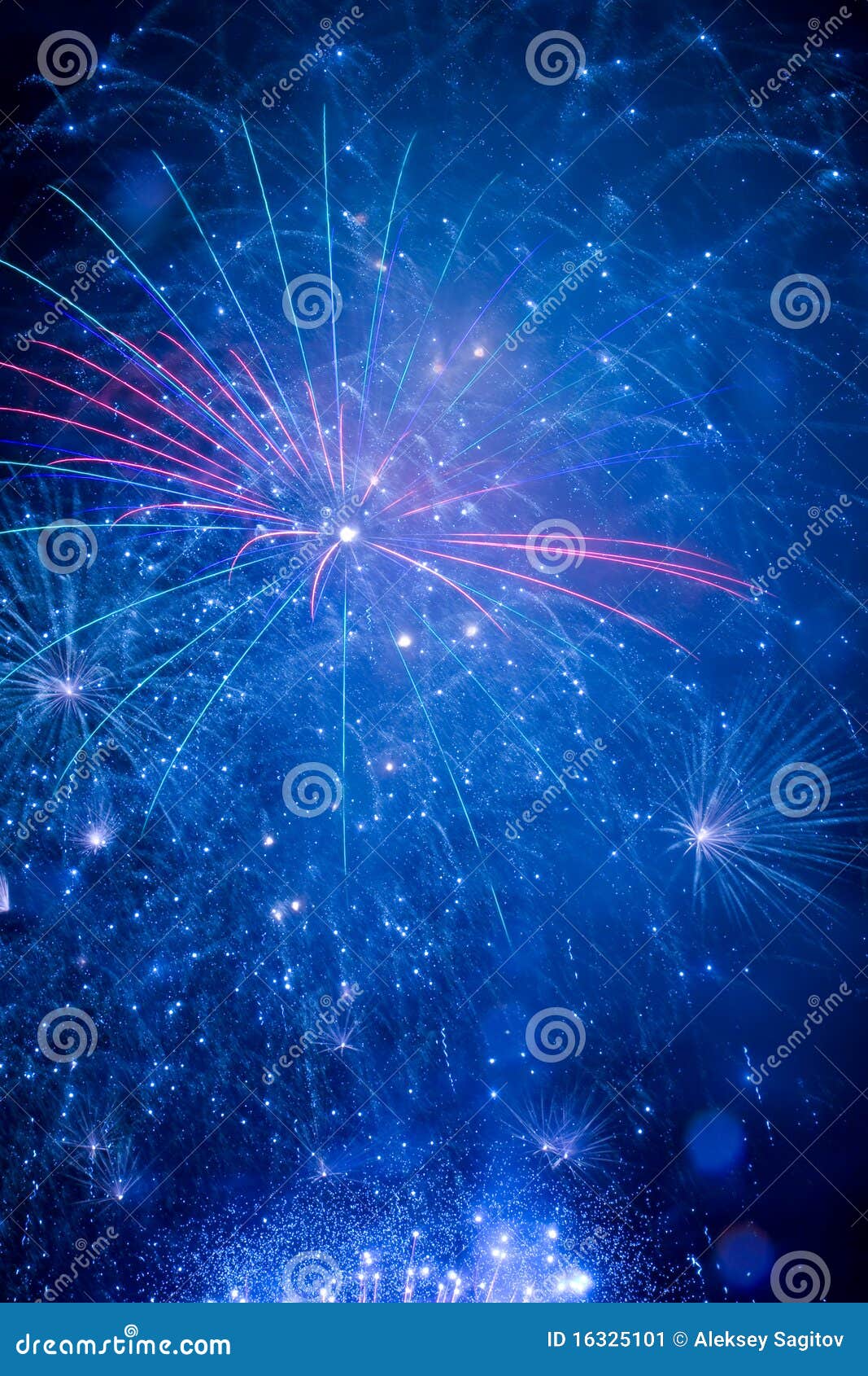 Beautiful Fireworks in the Night Sky Stock Image - Image of dark ...