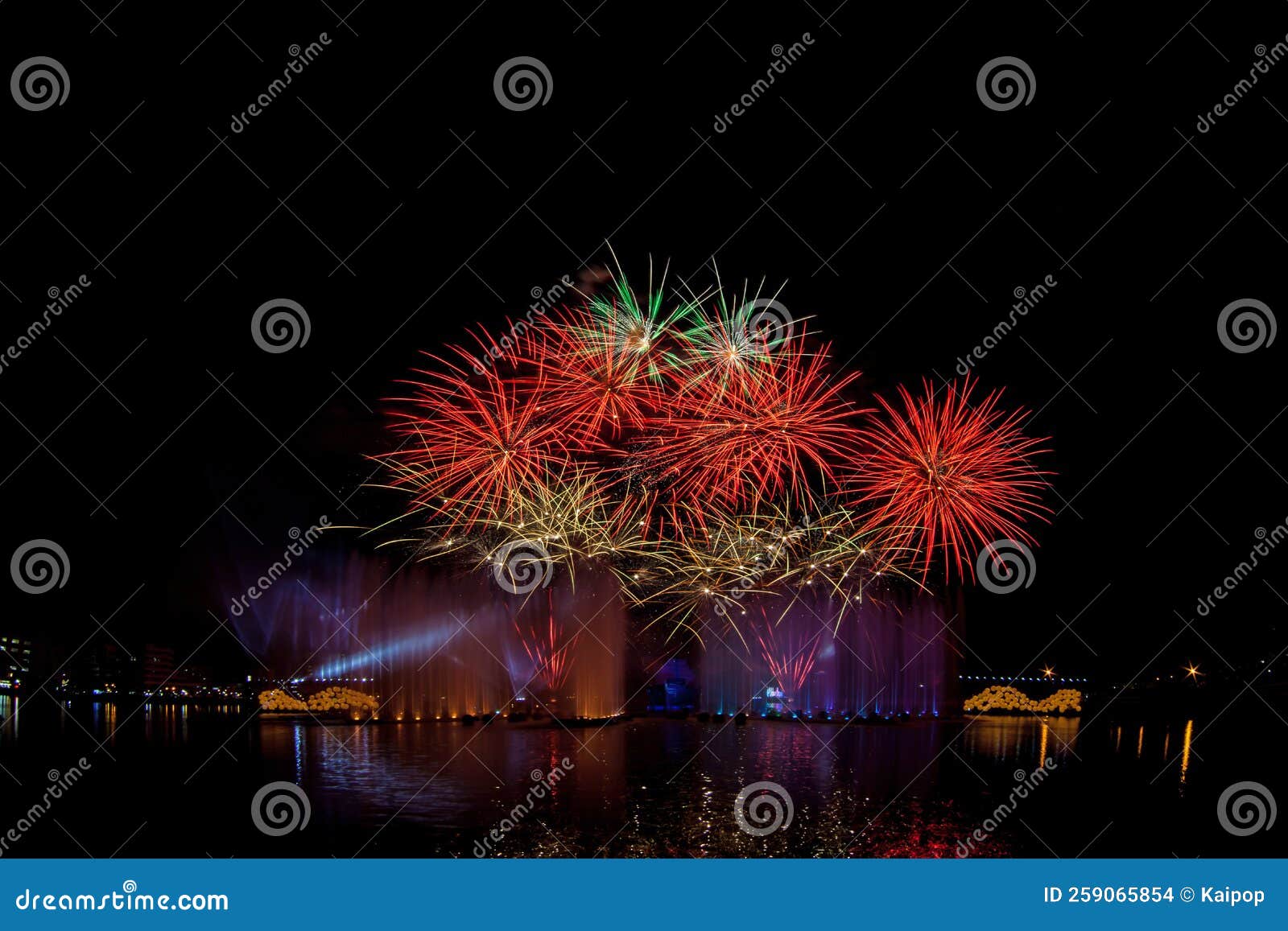 Beautiful Fireworks in the Night Sky Stock Photo - Image of holiday ...