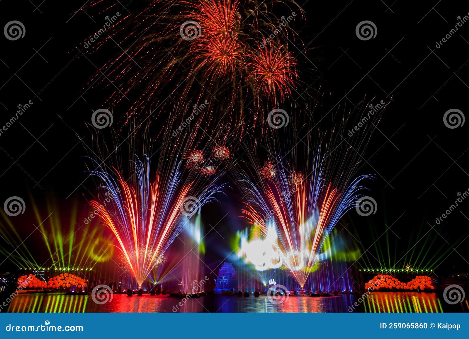 Beautiful Fireworks in the Night Sky Stock Photo - Image of abstract ...