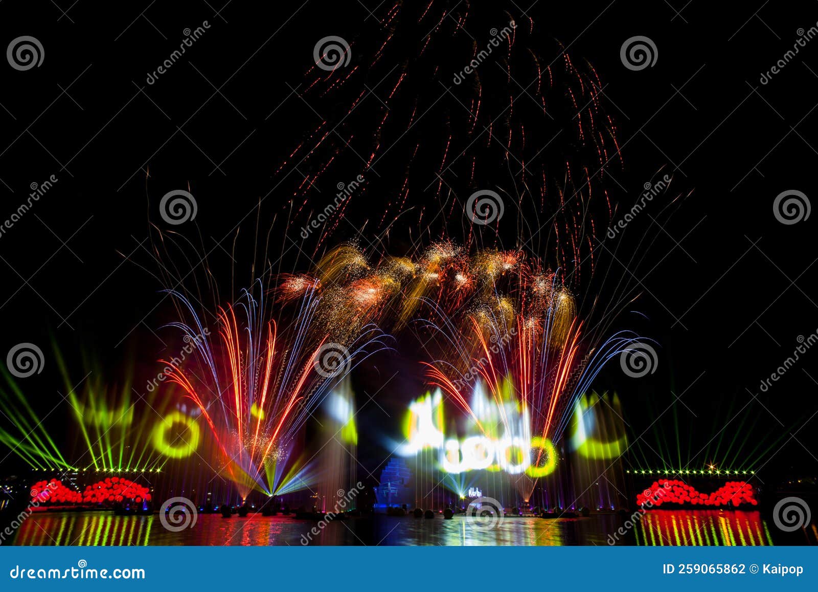 Beautiful Fireworks in the Night Sky Stock Photo - Image of firework ...
